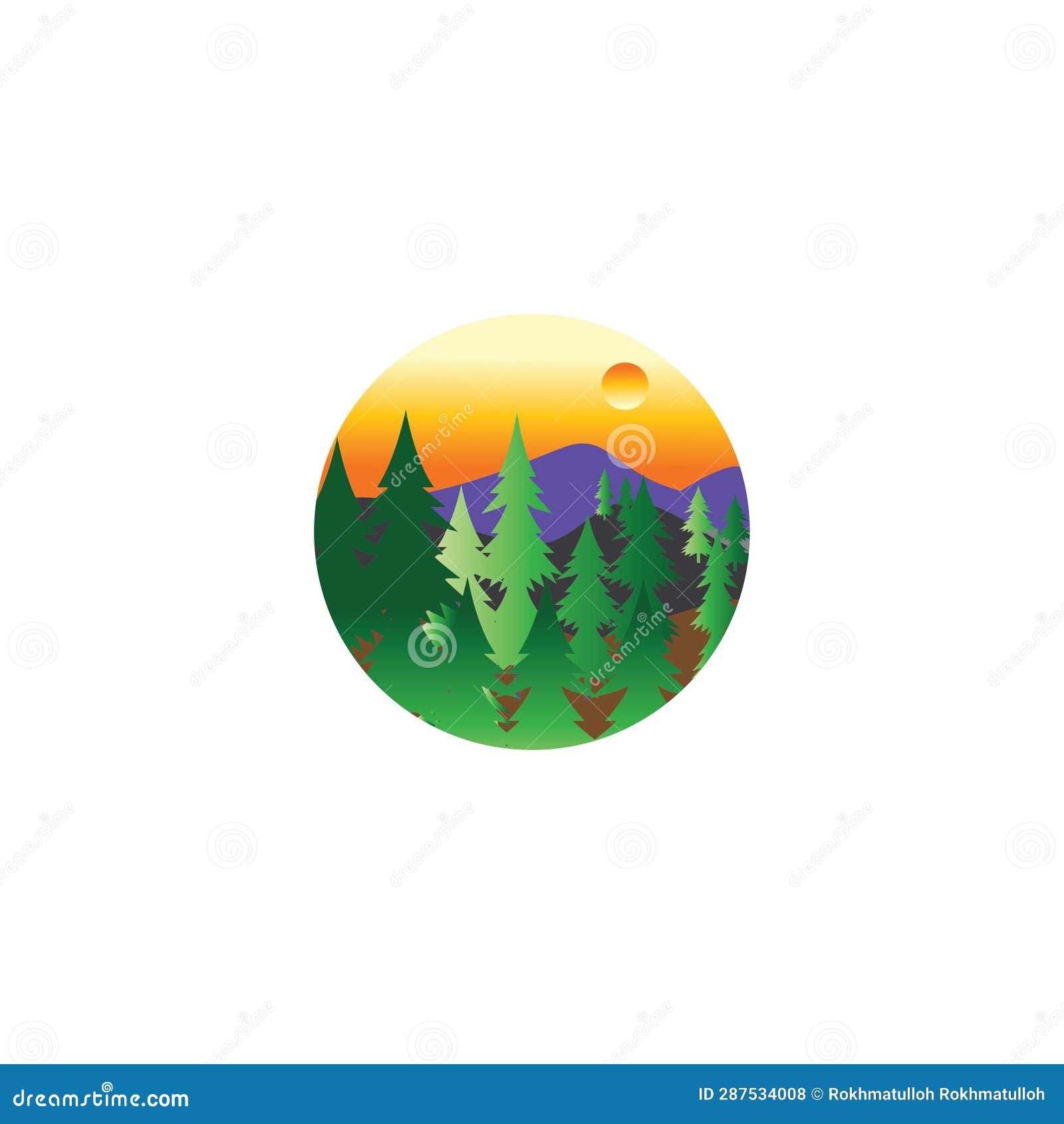 Mountains Nature Circle Design Vector Illustration Stock Illustration ...