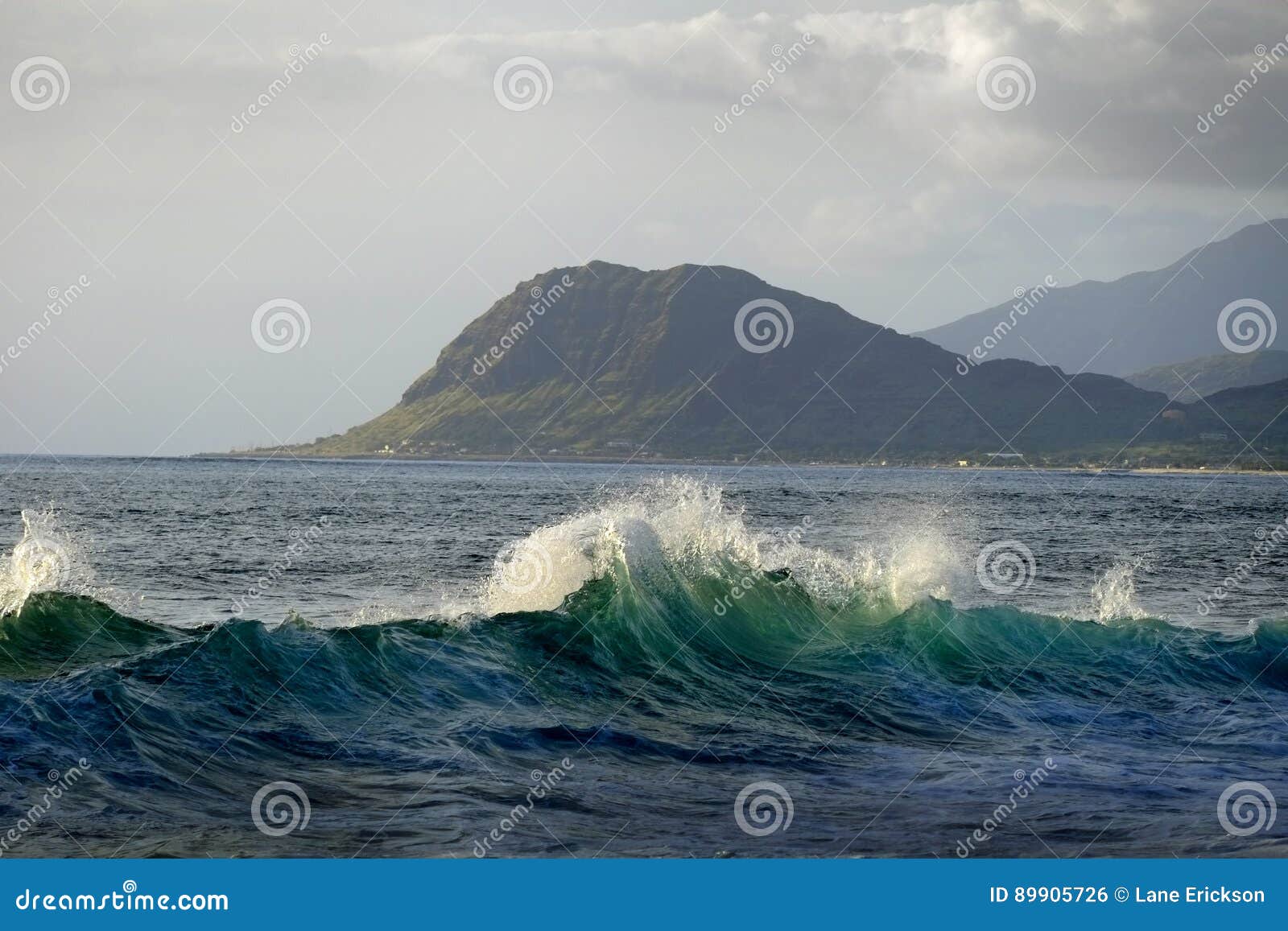 Mountains and Ocean Waves stock photo. Image of hawaii - 89905726
