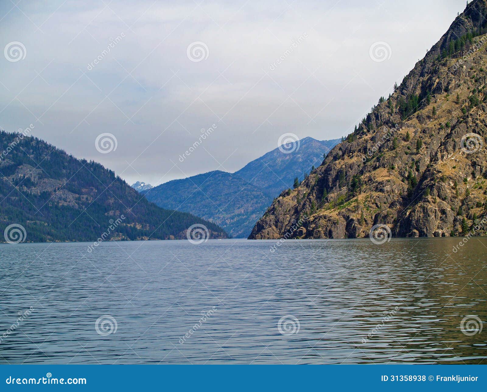 Mountains Overlooking Lake Chelan Stock Photo - Image of mountainside ...