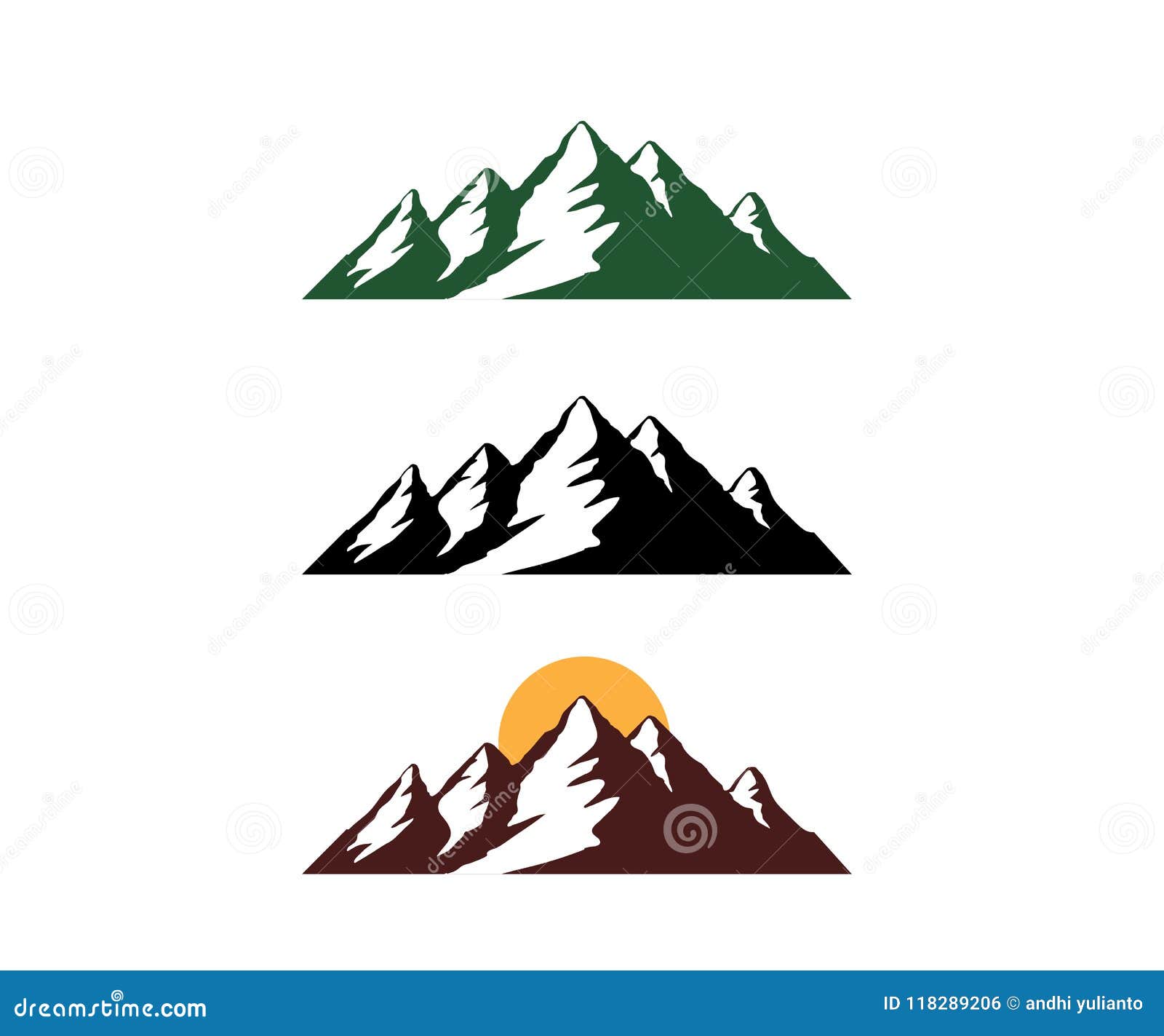 Mountains Peak Vector Icon Logo Design Stock Illustration ...
