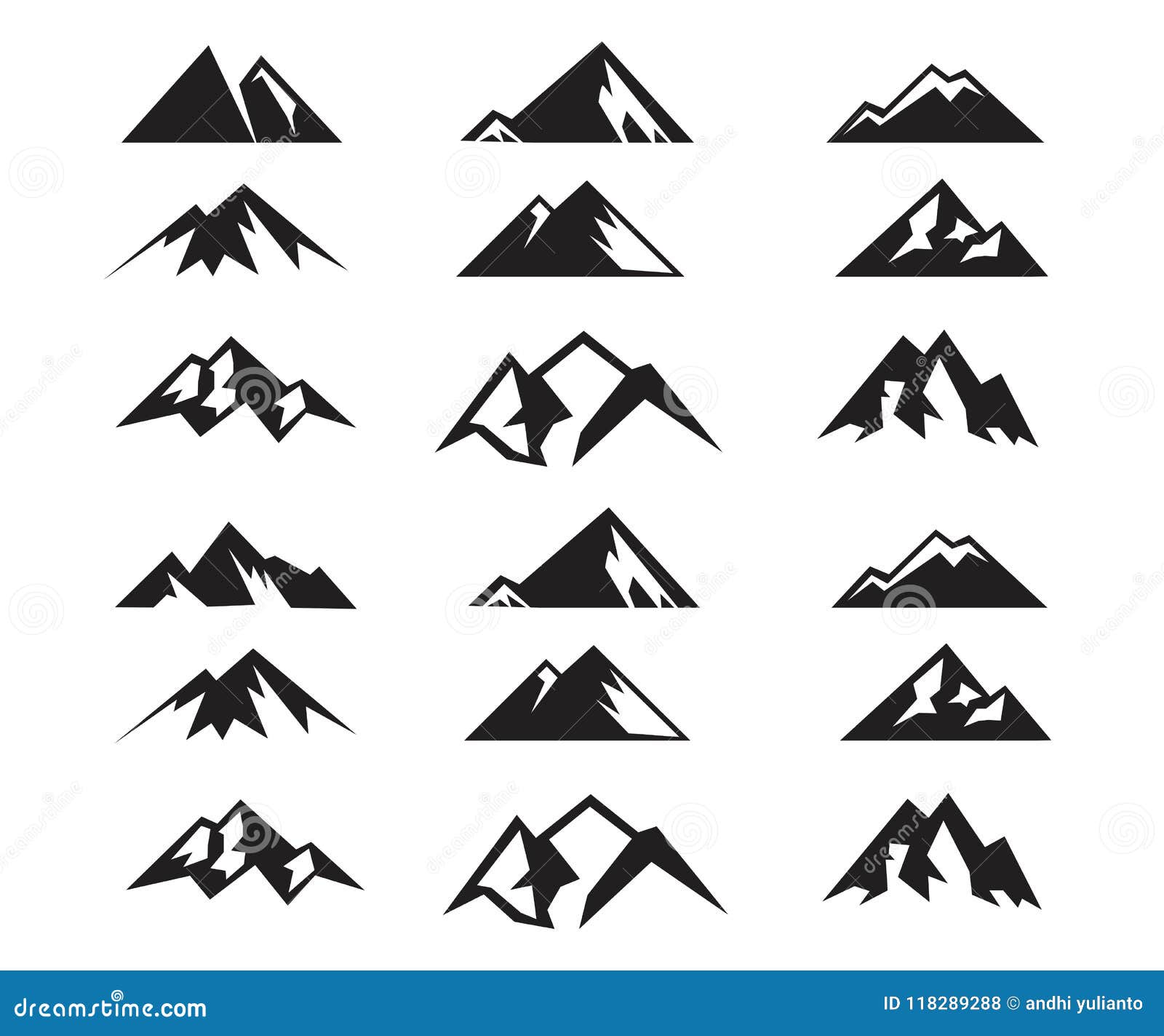 Mountains Peak Vector Icon Logo Design Stock Illustration ...