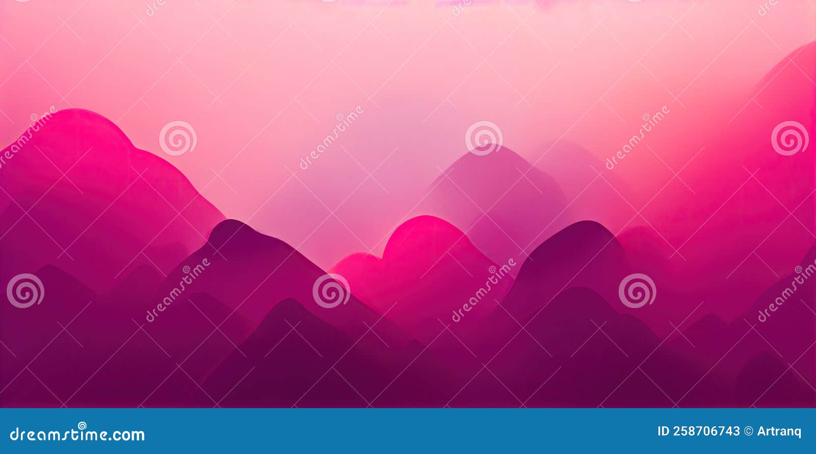Mountains in Pink in a Hazy Abstract Backdrop Stock Illustration ...