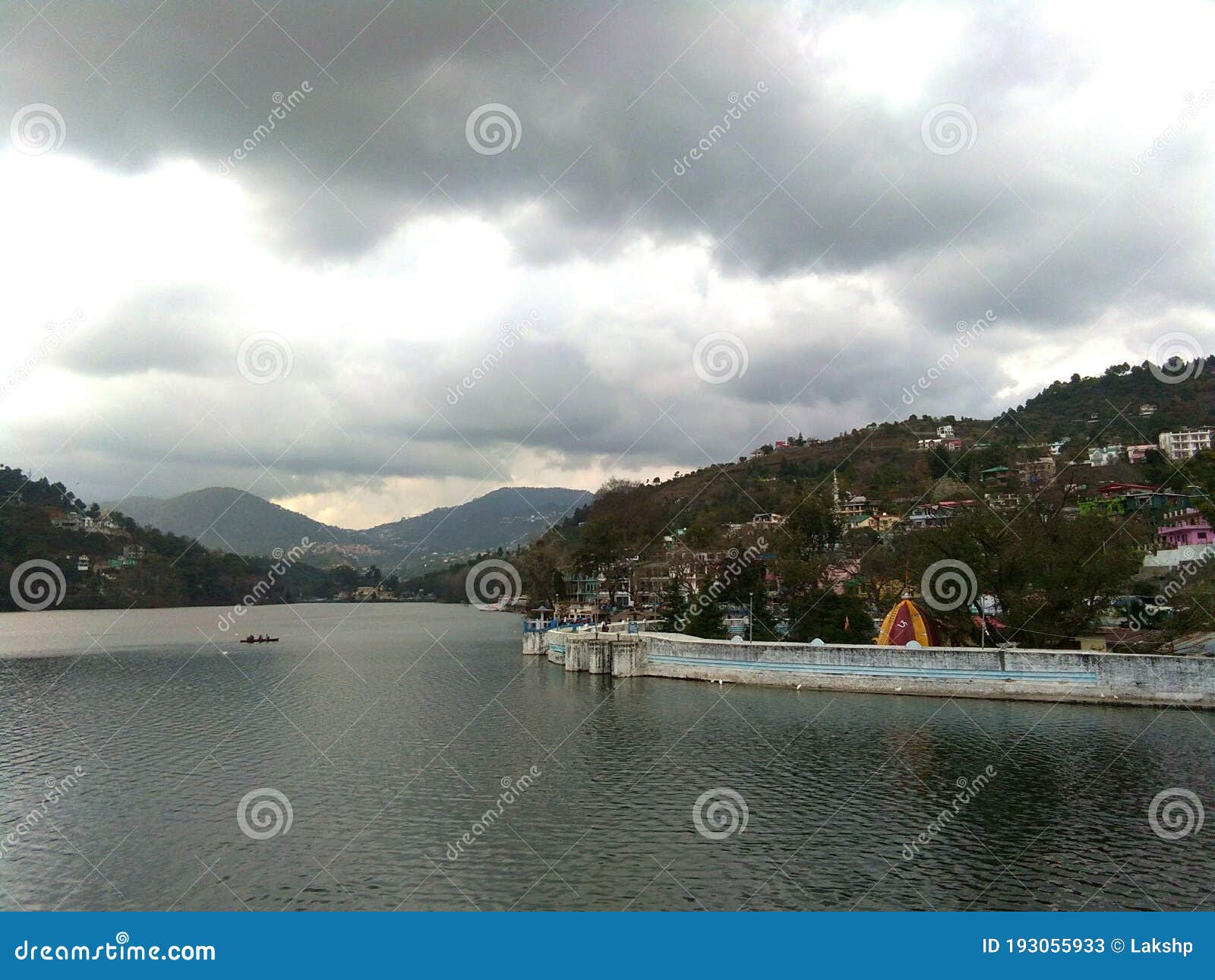 Mountains and the Pleasant Weather. Stock Image - Image of tree, water ...