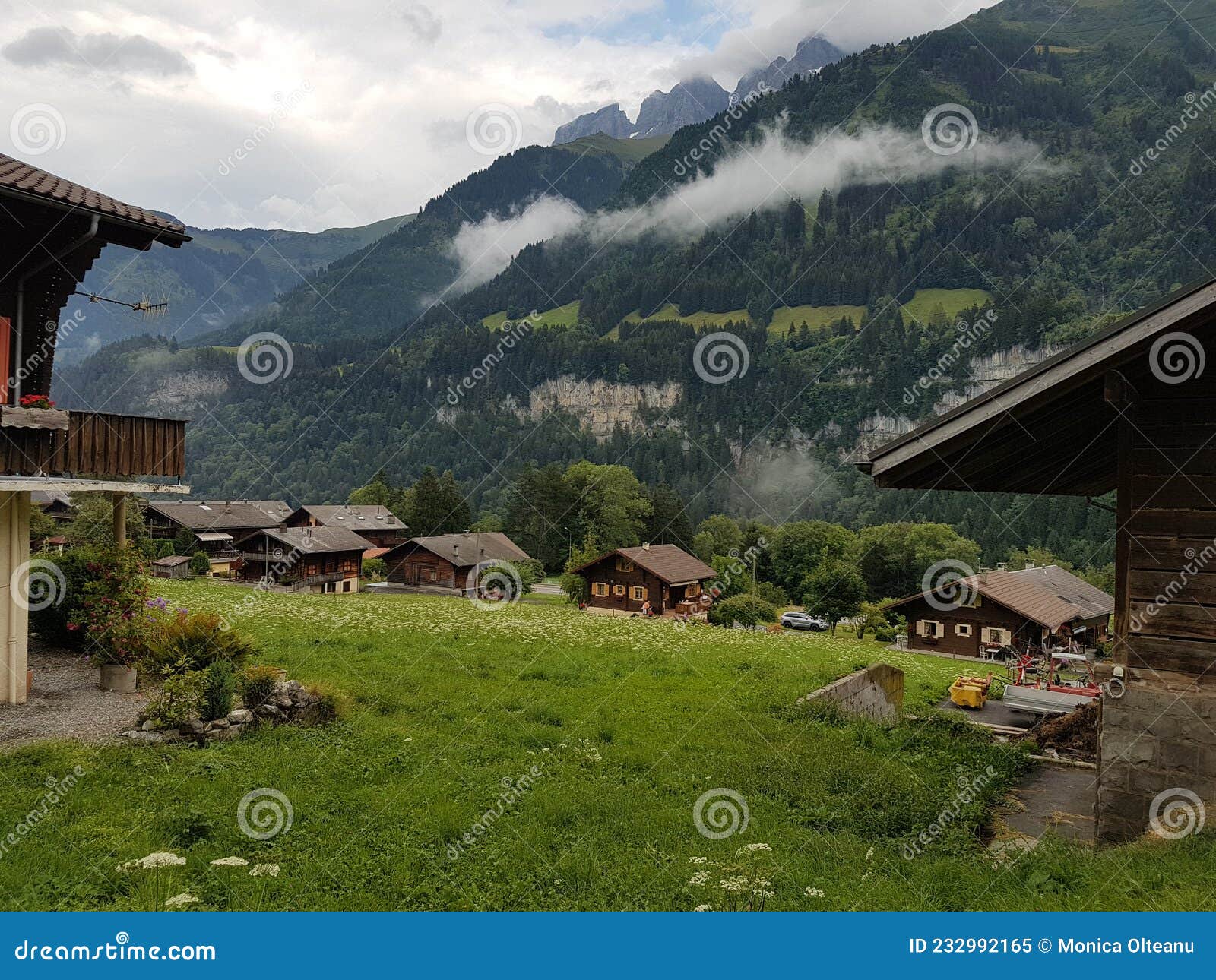 Mountains Quiet Cottages Fresh Air Peace Stock Image - Image of meadow ...