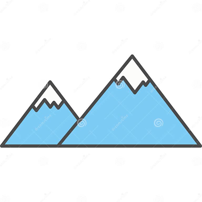 Mountains Range Vector Icon Isolated Stock Illustration - Illustration ...