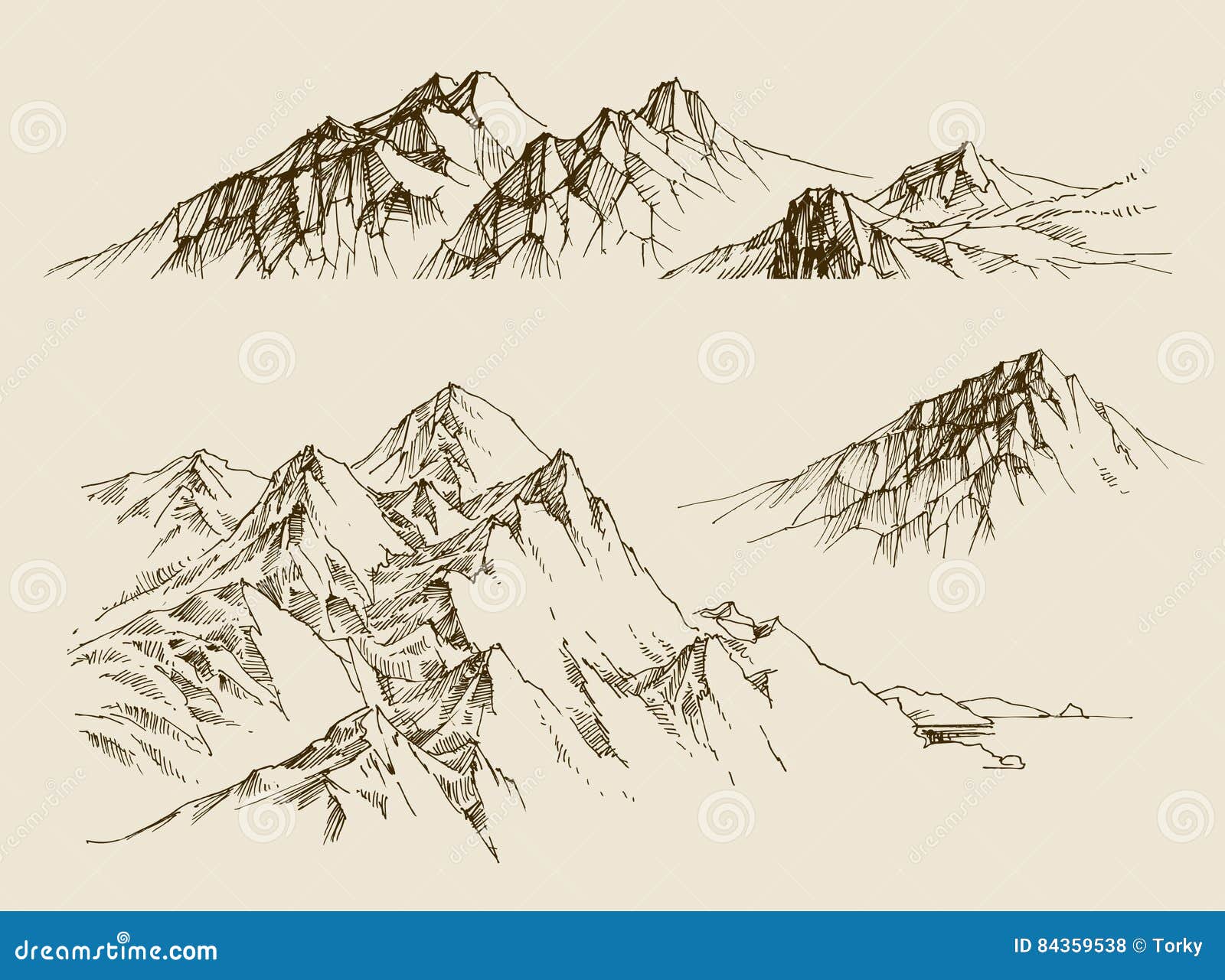 Mountains ranges set stock vector. Illustration of pure - 84359538