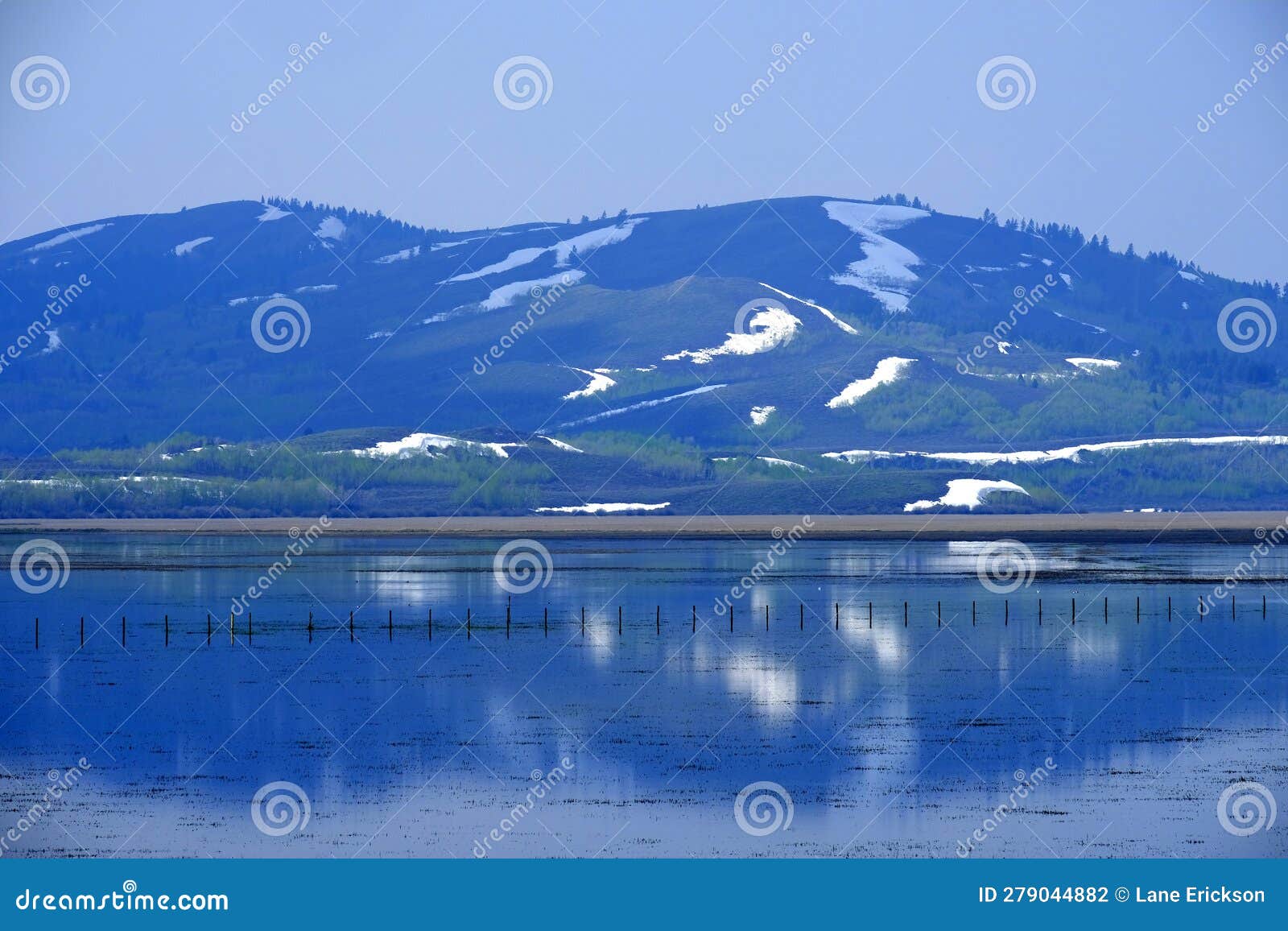 Mountains Reflected in Lake Pond Water Calm Reflection Stock Photo ...