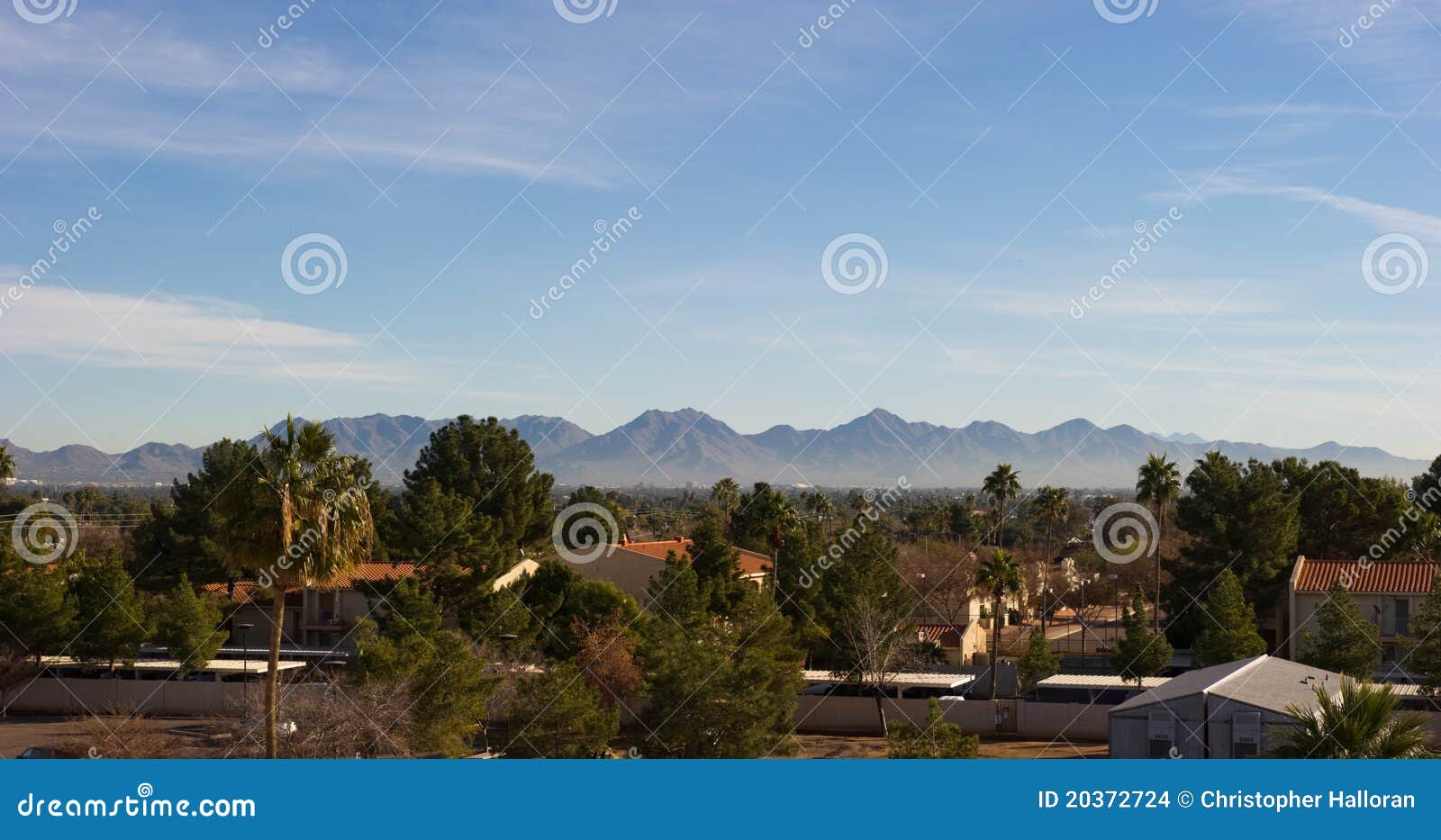 Mountains Rising Behind the Suburbs of Phoenix Stock Photo - Image of ...