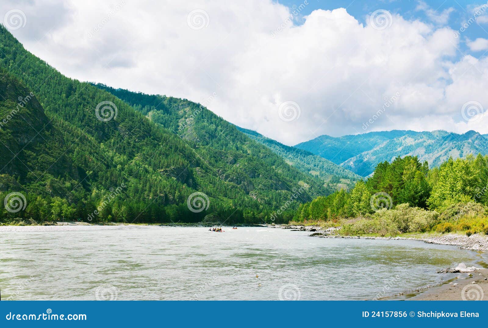 Mountains River with Rocky Riverside Stock Photo - Image of siberia ...