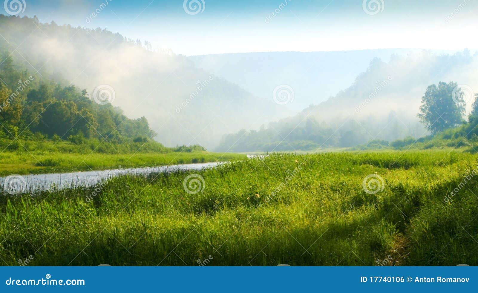 Mountains and River. Sunrise Stock Photo - Image of grass, cliff: 17740106