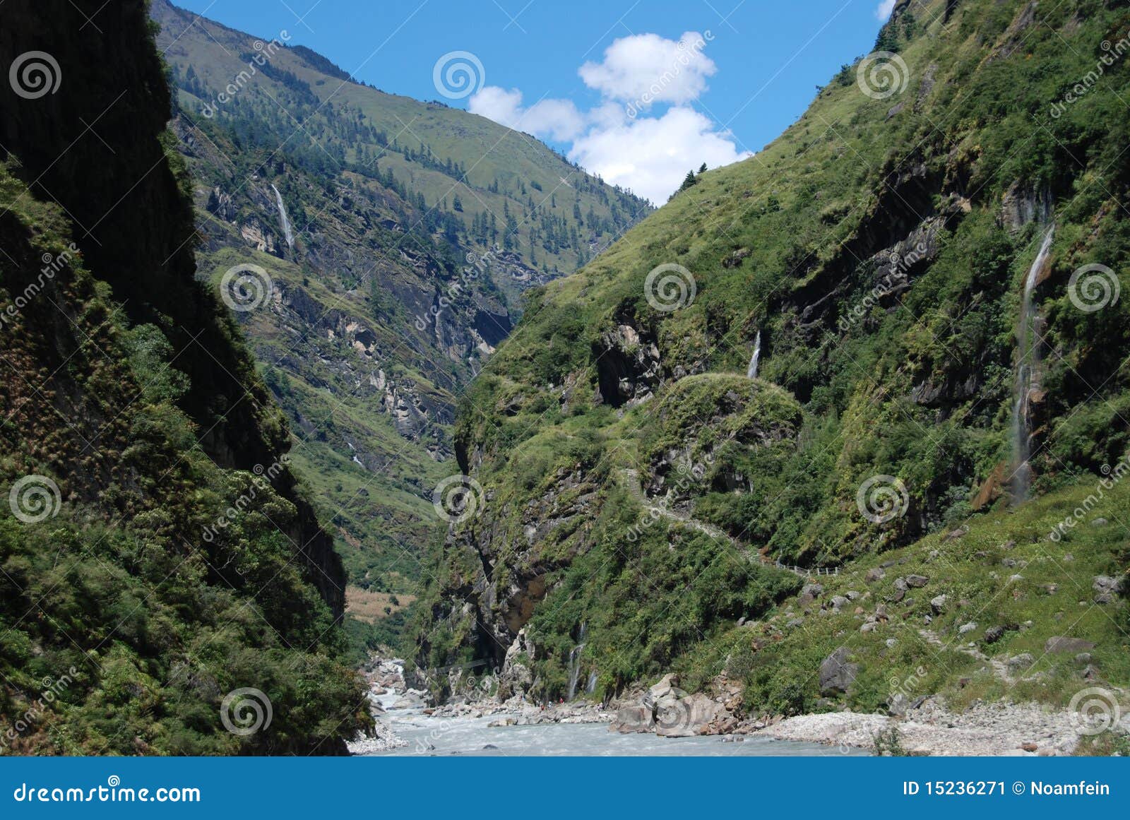 Mountains and Rivers of Annapurna, Nepal Stock Image - Image of falls ...