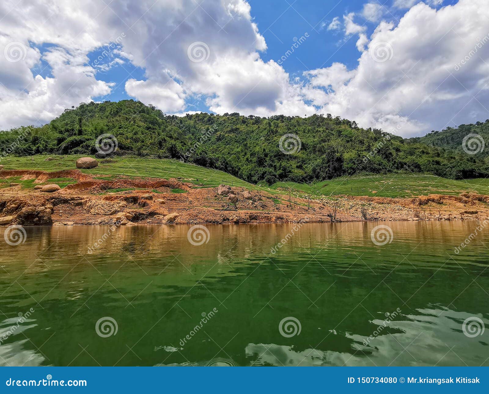 Mountains and Rivers. Behind the Dam Stock Photo - Image of reservoir ...