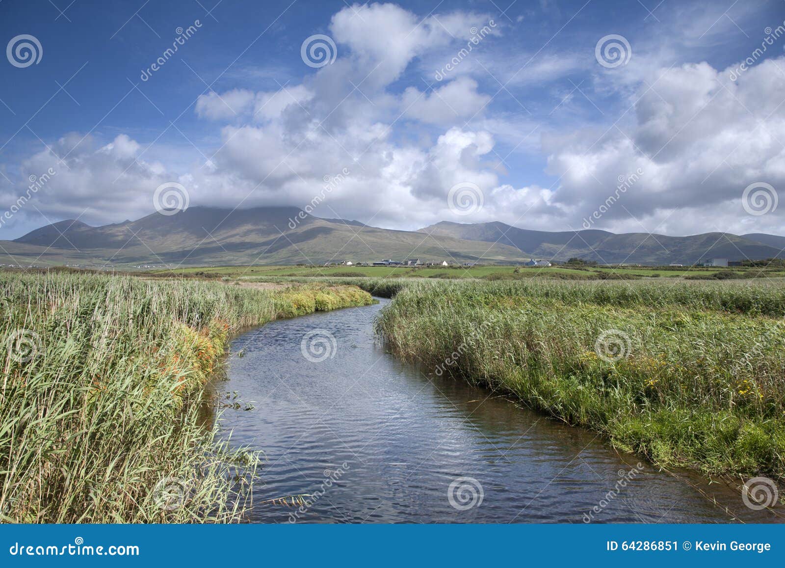 Mountains, Rivers and Cloudscape in Dingle Peninsula Stock Image ...