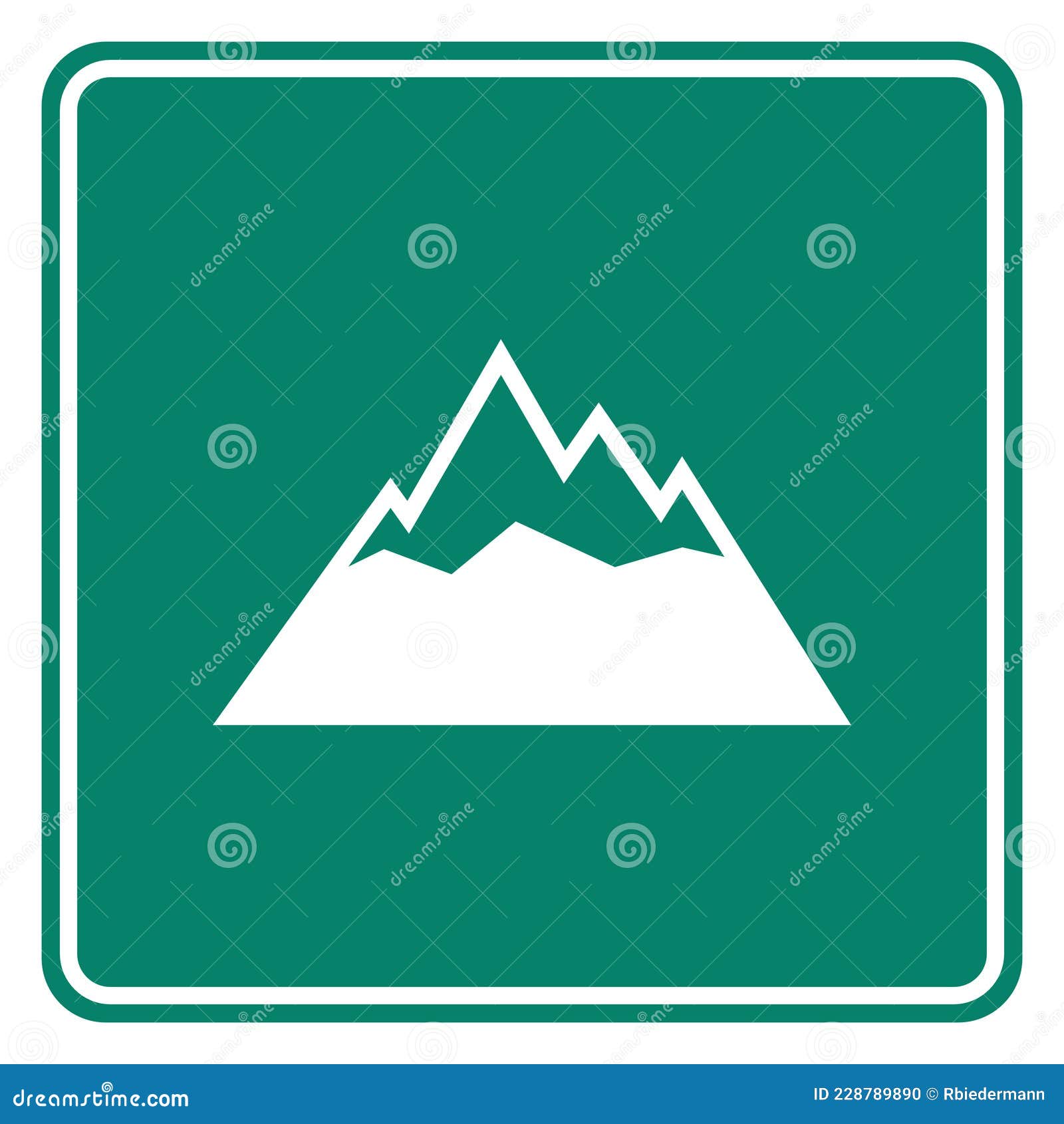 Mountains and road sign stock vector. Illustration of warning - 228789890
