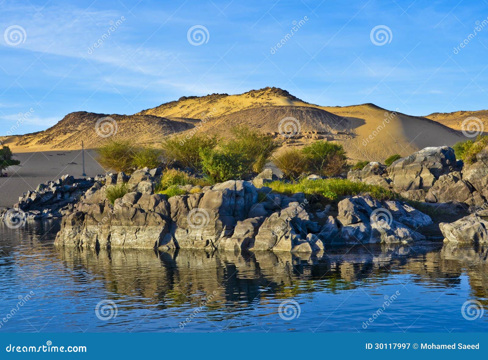 Mountains and Rocks in the River Nile in Aswan Stock Image - Image of ...