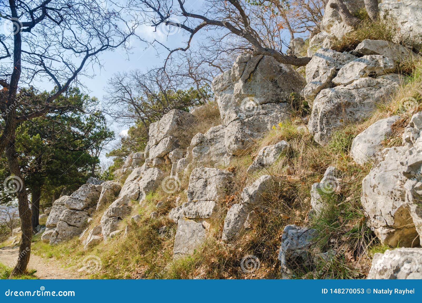 Mountains Scene with Pathway and Stones Stock Image - Image of vacation ...
