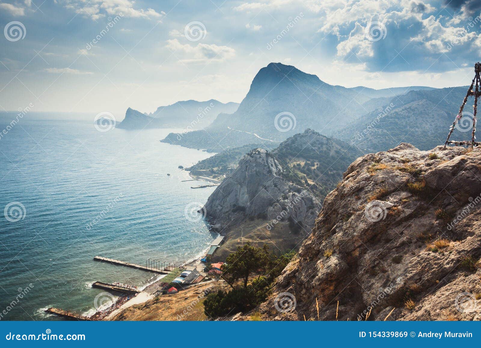 Mountains and the sea stock image. Image of rock, blue - 154339869