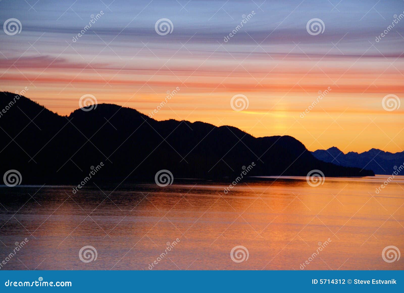Mountains and Sea - Sunset & Alpineglow Stock Photo - Image of twilight ...
