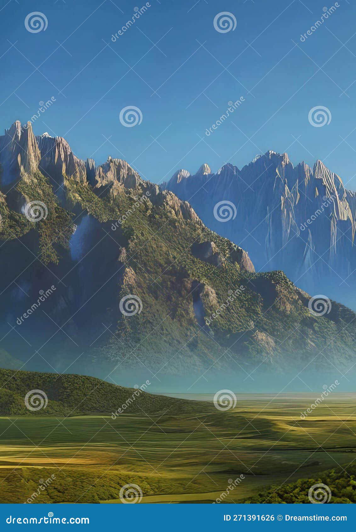 Mountains and Setting Sun. Beautiful Panoramic Landscape Stock ...