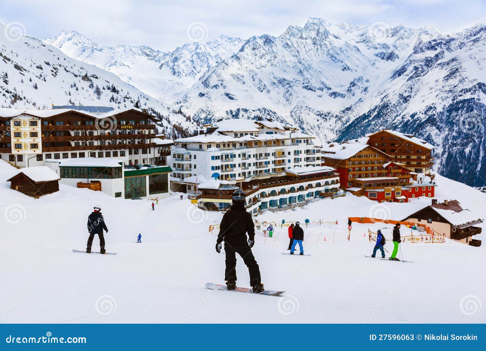 Mountains Ski Resort Solden Austria Stock Image - Image of carriage ...