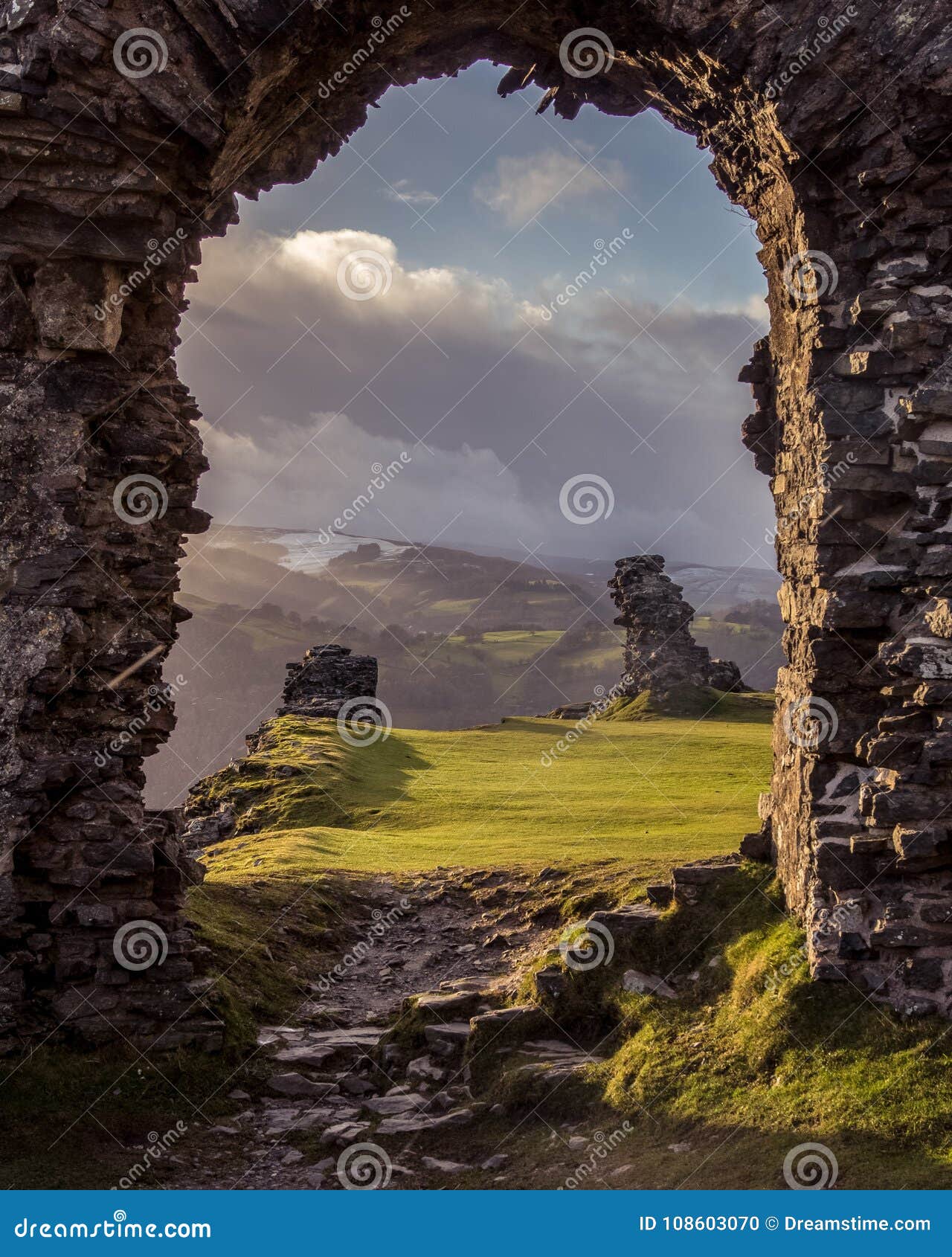 Arch tothe welsh hills stock photo. Image of walker - 108603070