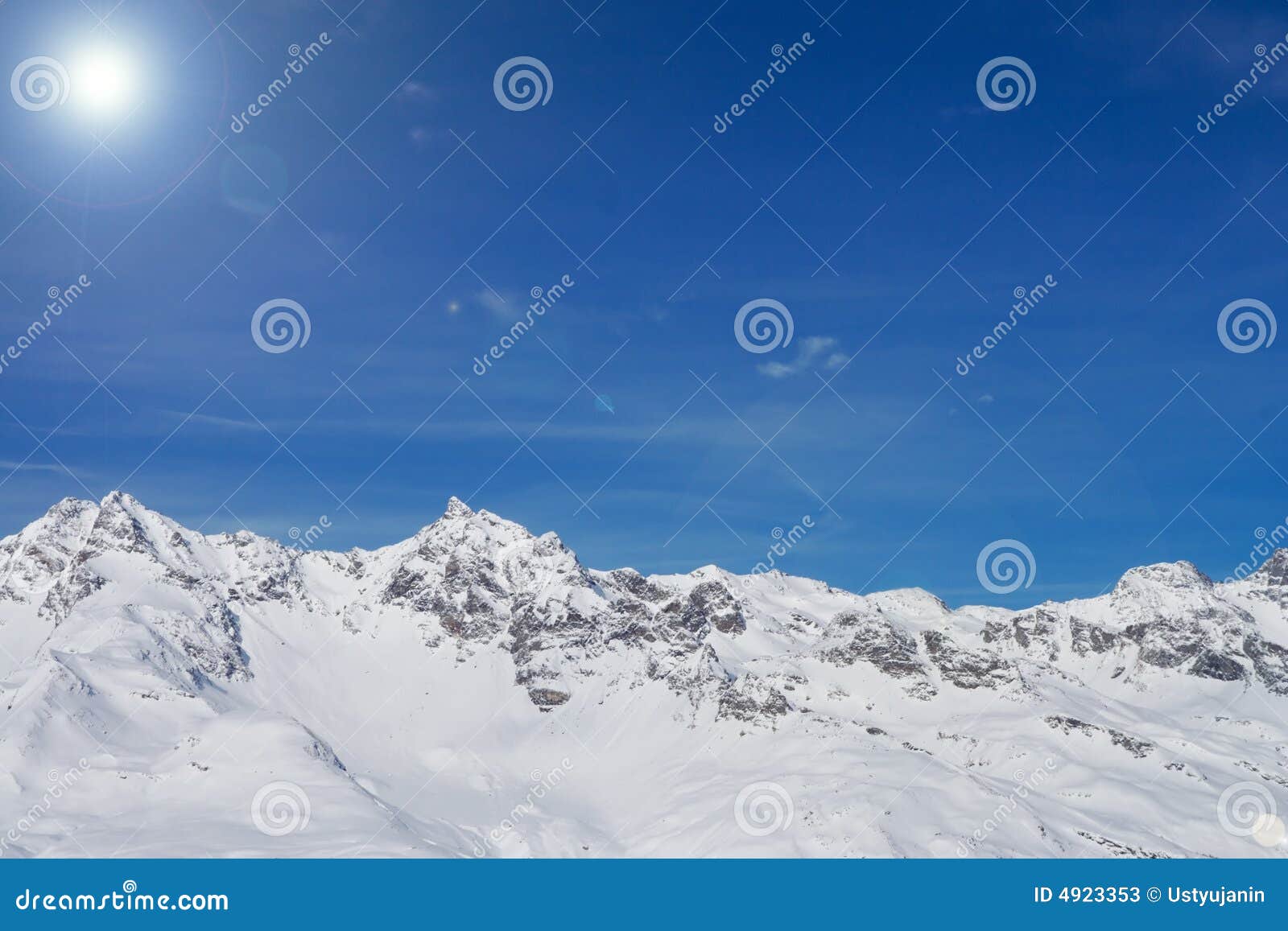 Mountains with Snow and the Blue Sky Stock Image - Image of alps ...