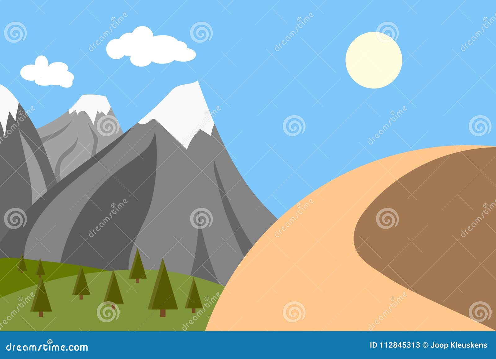 Desert Climate Worlds Largest Deserts Map Cartoon Vector ...
