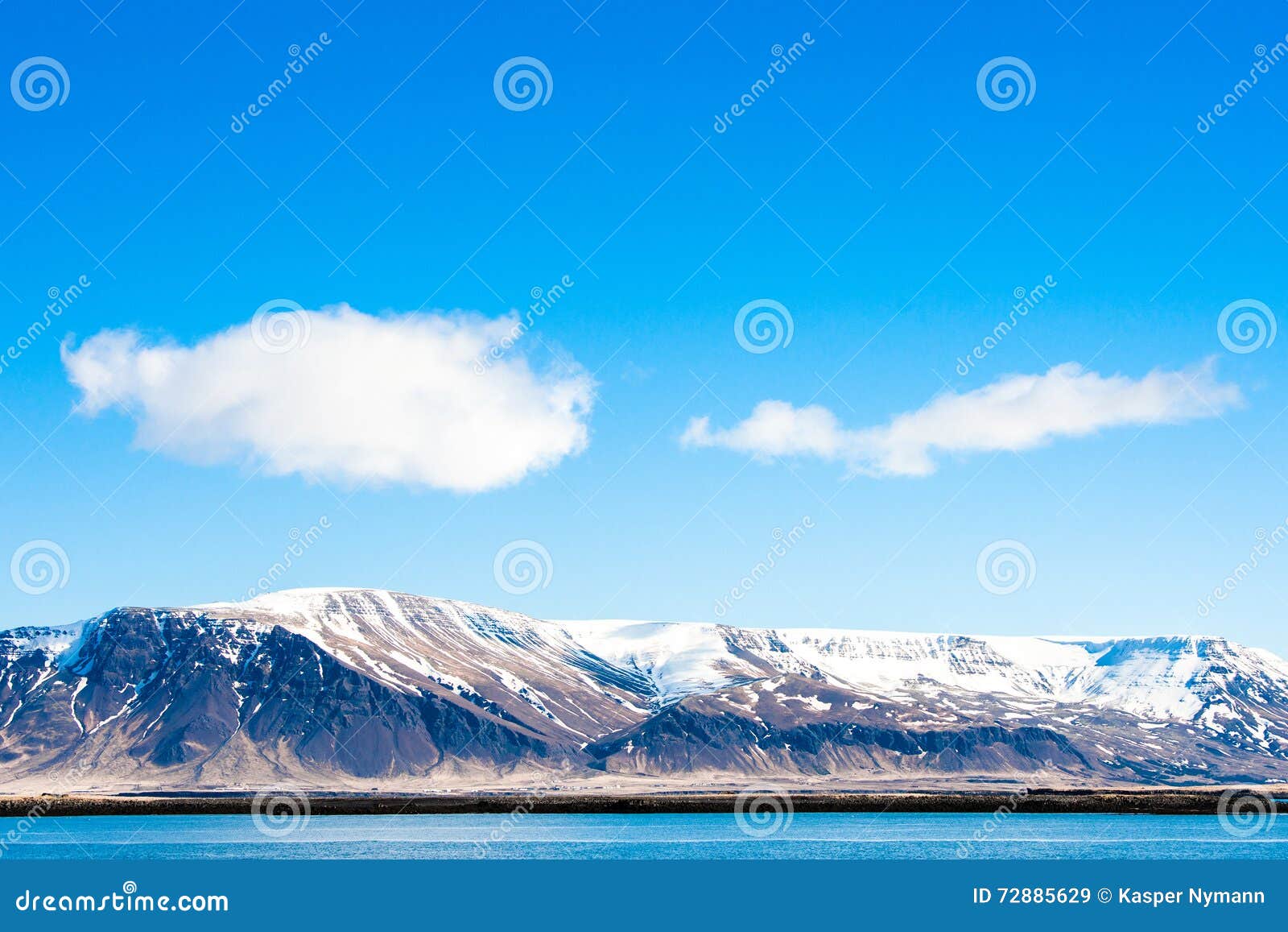 Mountains with Snow by the Ocean Stock Image - Image of nordic ...