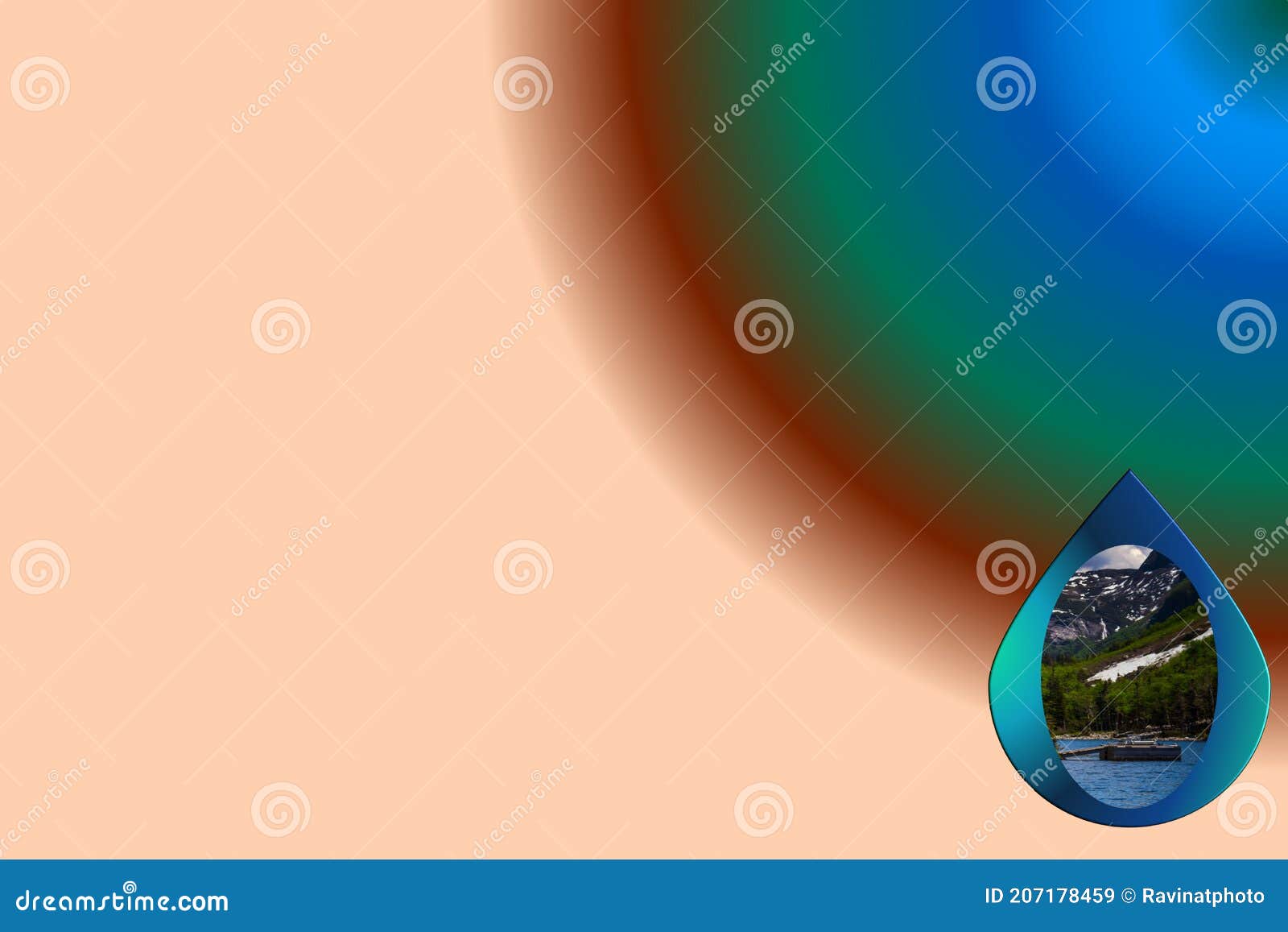 Mountains, Snow and Vegetation Inside a Colorful Radial Source Stock ...