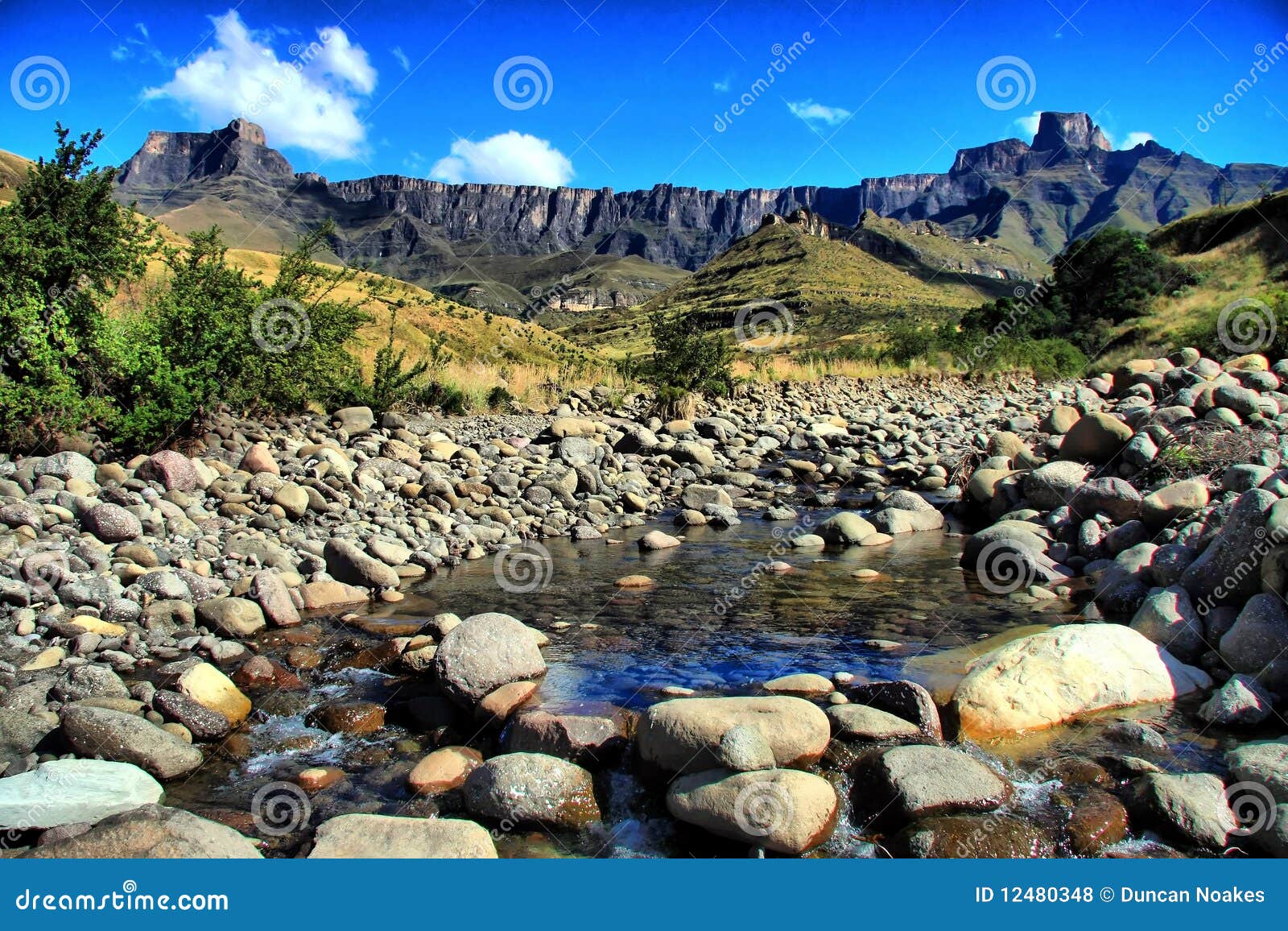 Mountains and Stream stock photo. Image of flowing, scenery - 12480348