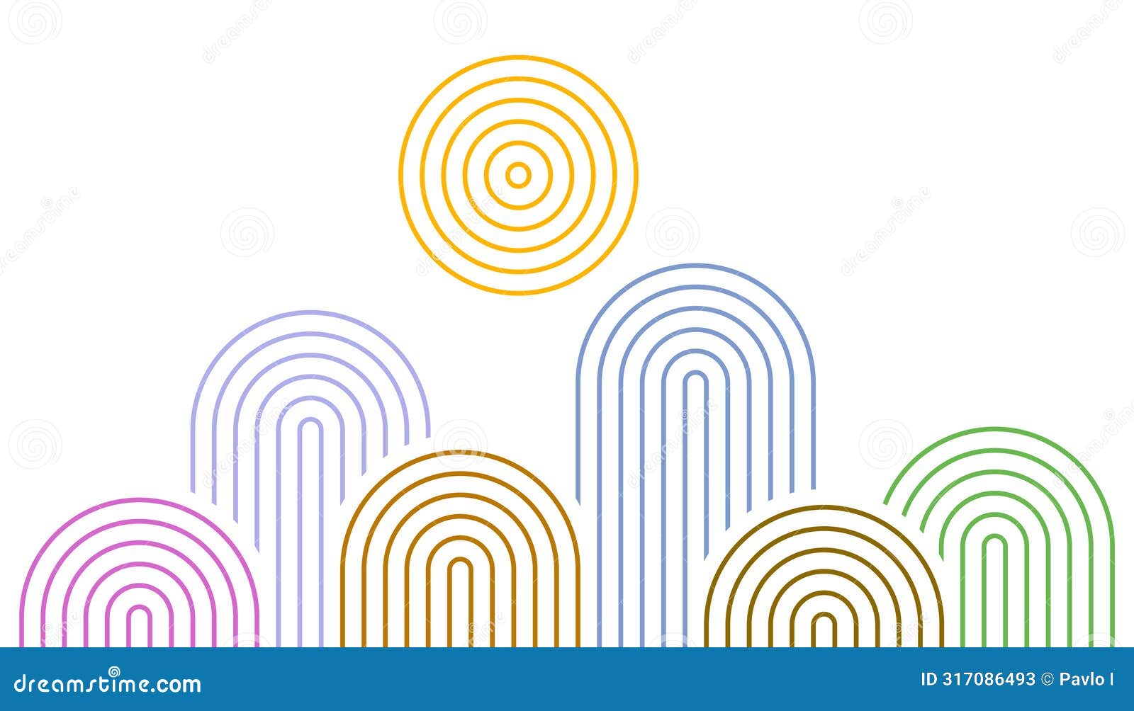 Mountains and Sun Line Design in Chinese Style - for Stock Stock Vector ...