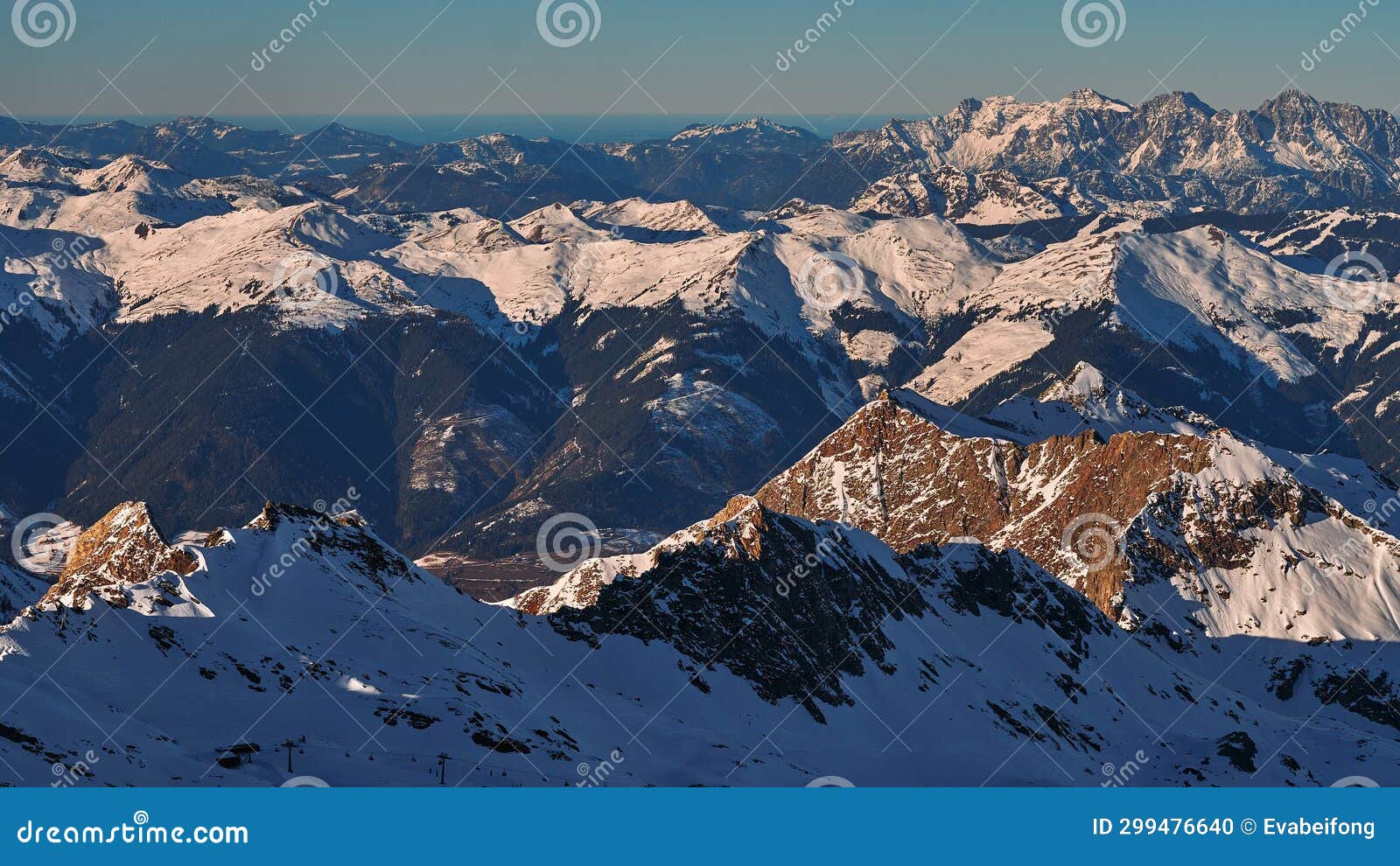 Mountains at Sunset in Austrian Alps Stock Photo - Image of snow ...