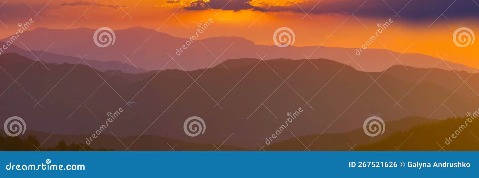 Mountains on sunset banner stock photo. Image of mountain - 267521626