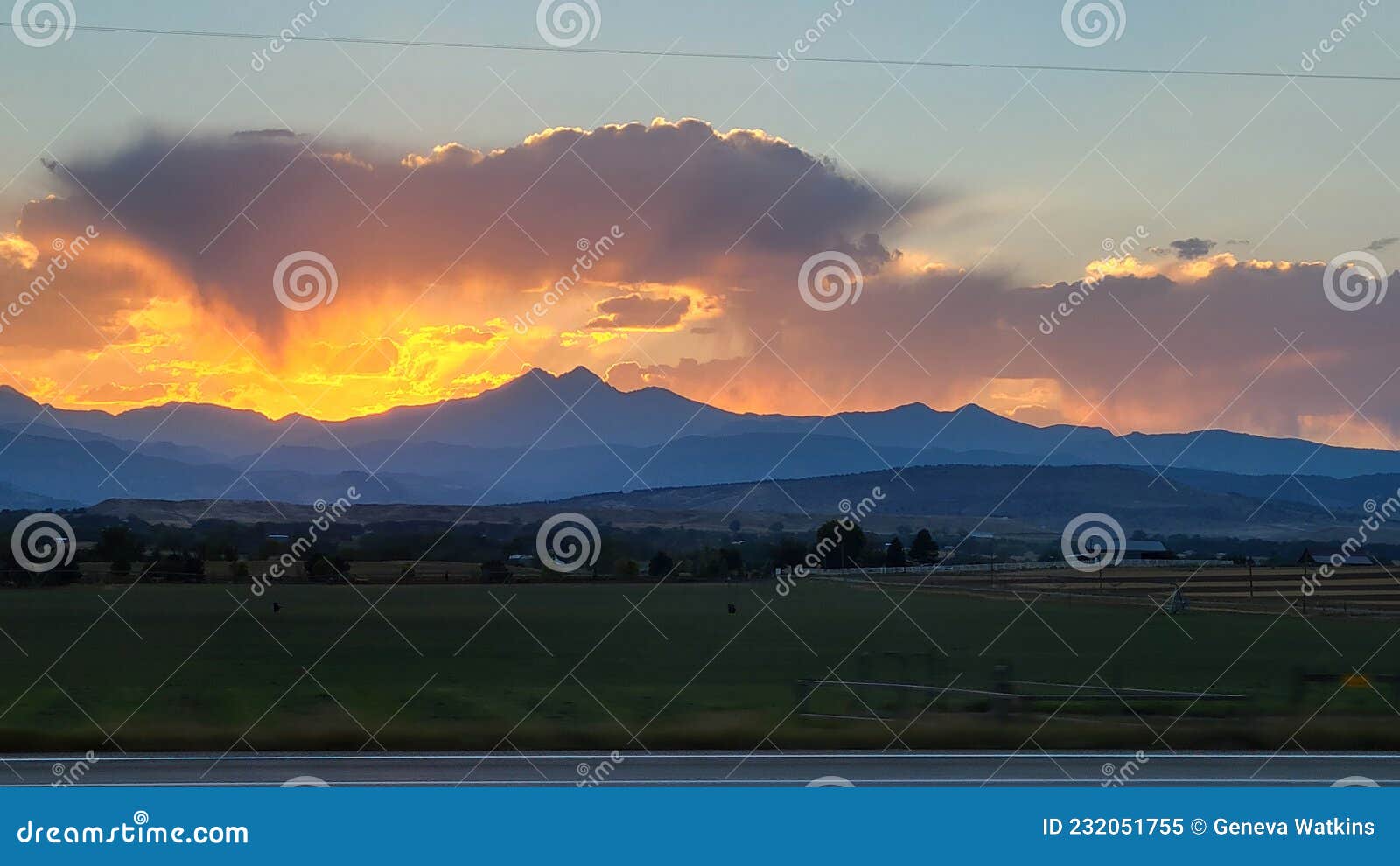 Mountains Sunset Colorado Front Range Stock Image - Image of horizon ...