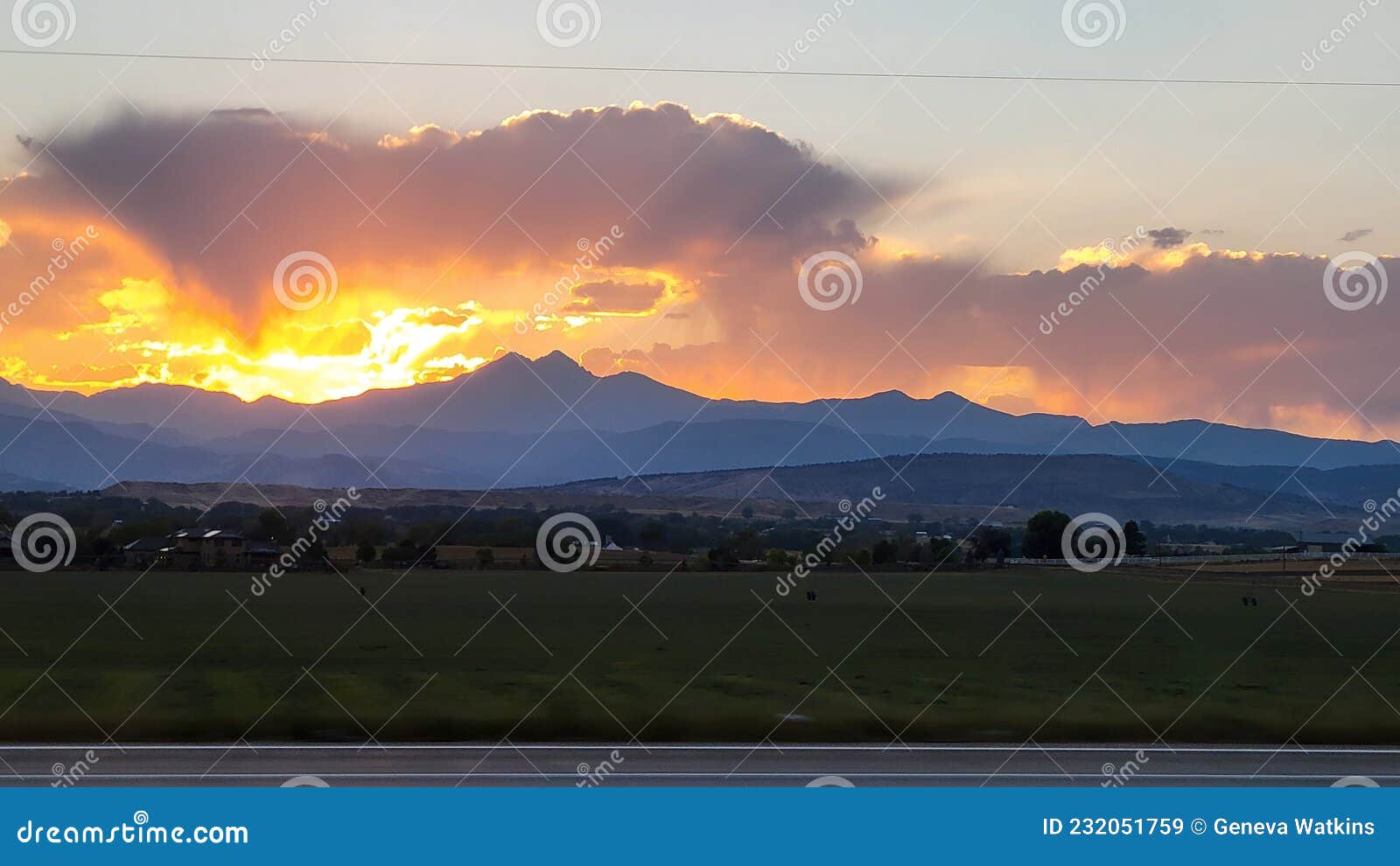 Mountains Sunset Colorado Front Range Stock Image - Image of dusk ...