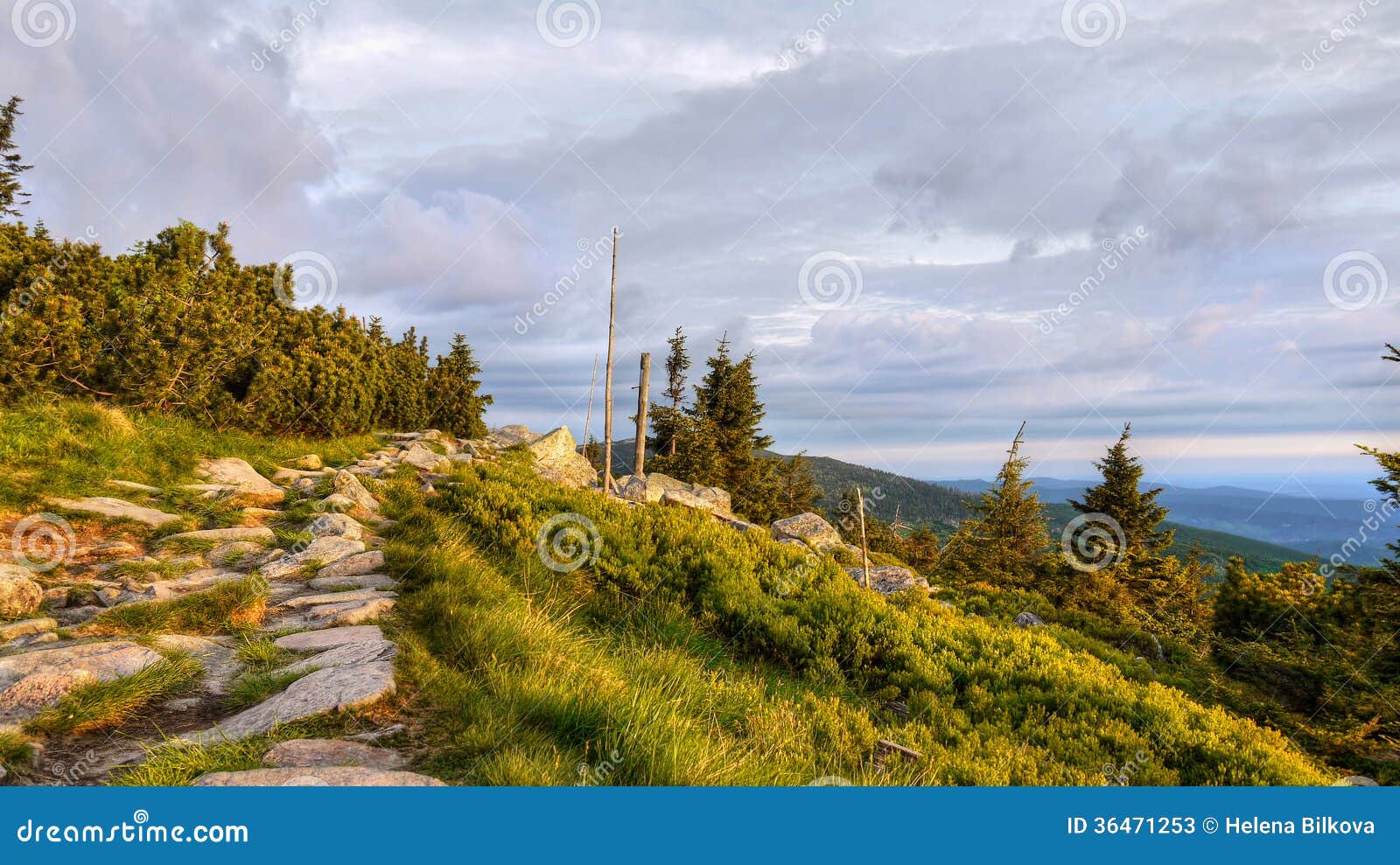 Mountains Sunrise Trail stock image. Image of grass, sunrise - 36471253