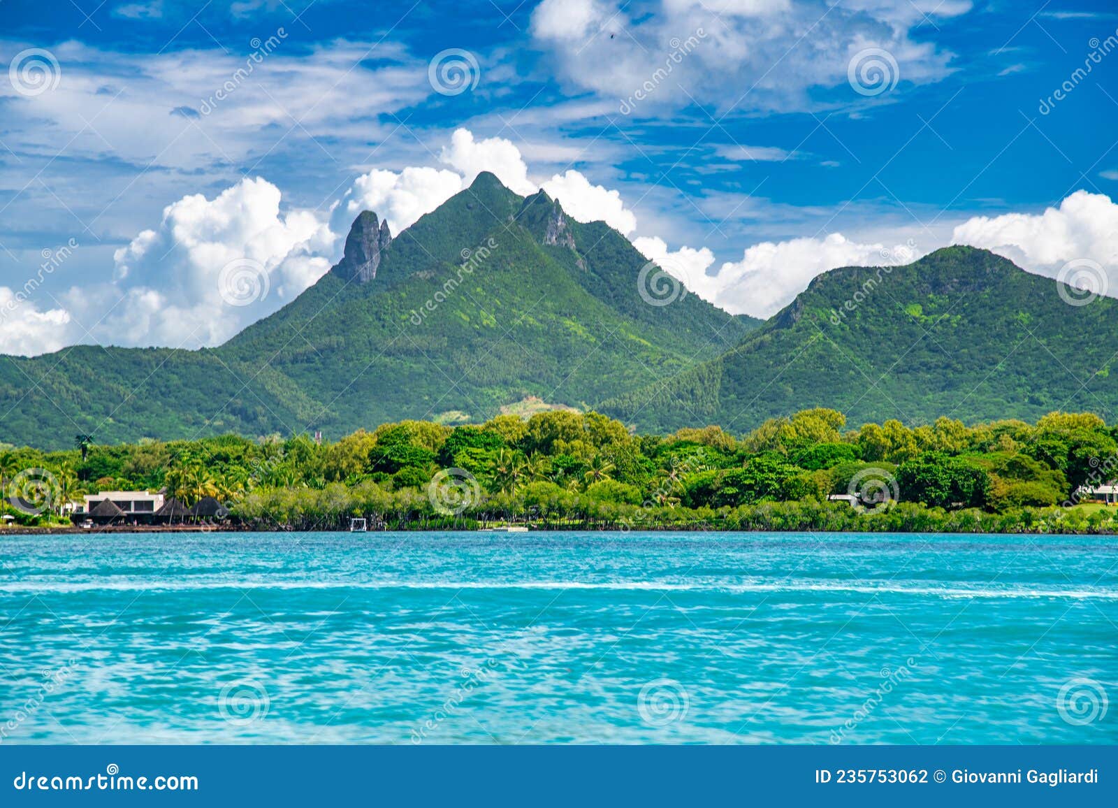 Mountains and Trees of Mauritius Island on a Beautiful Sunny Day Stock ...