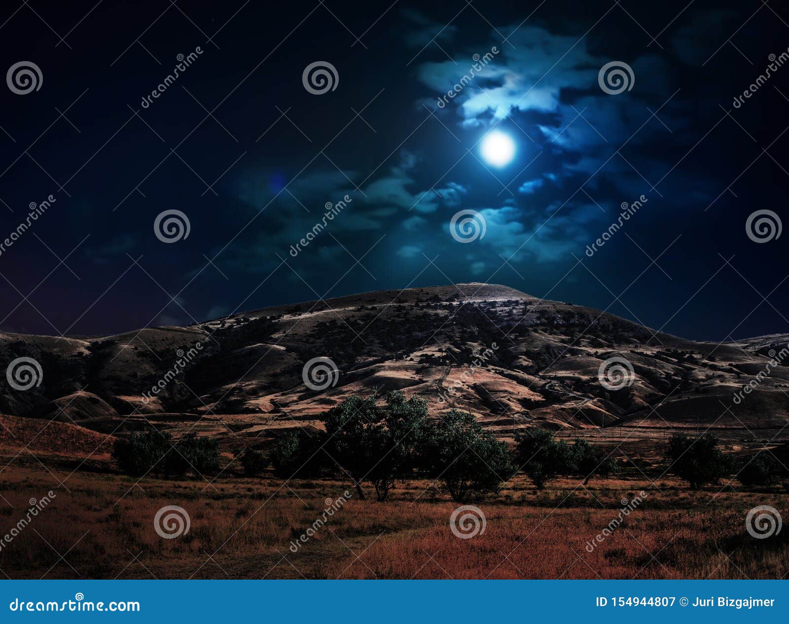 Mountains and Valley in the Moonlight Stock Image - Image of astronomy ...