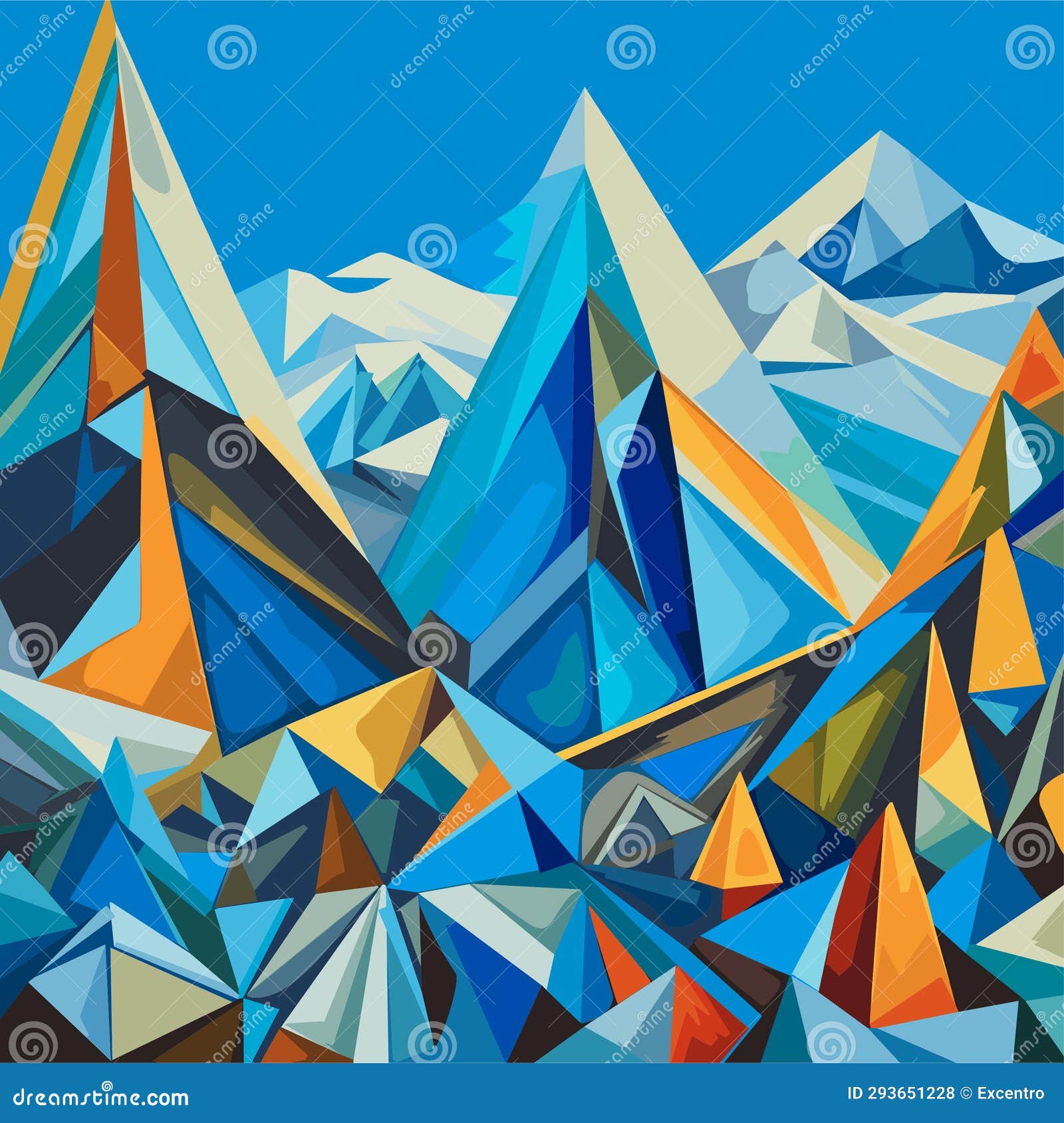 Mountains-9 stock vector. Illustration of canvas, cubism - 293651228