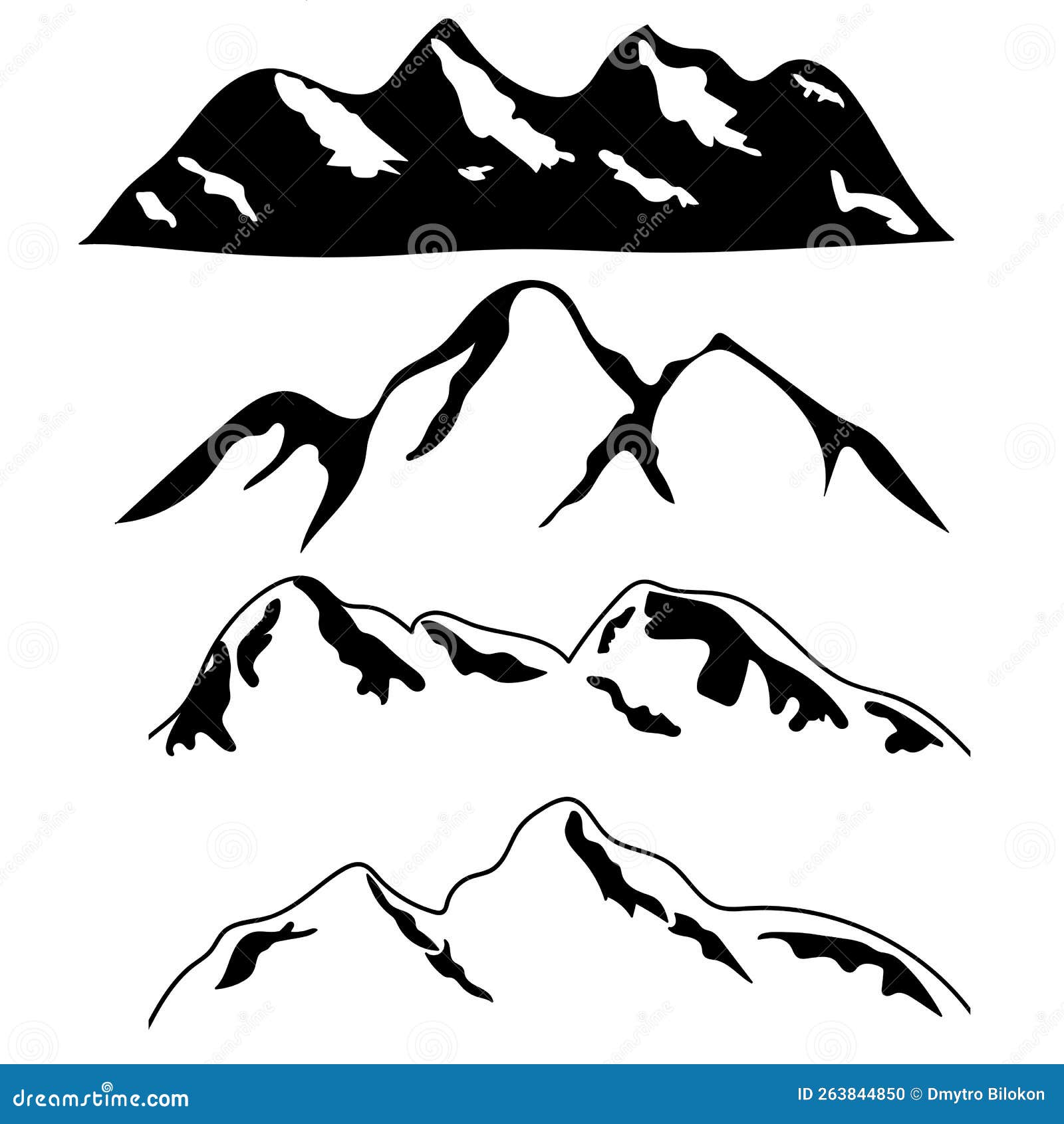 Mountains Vector. Mountain Range Silhouette Stock Vector - Illustration ...