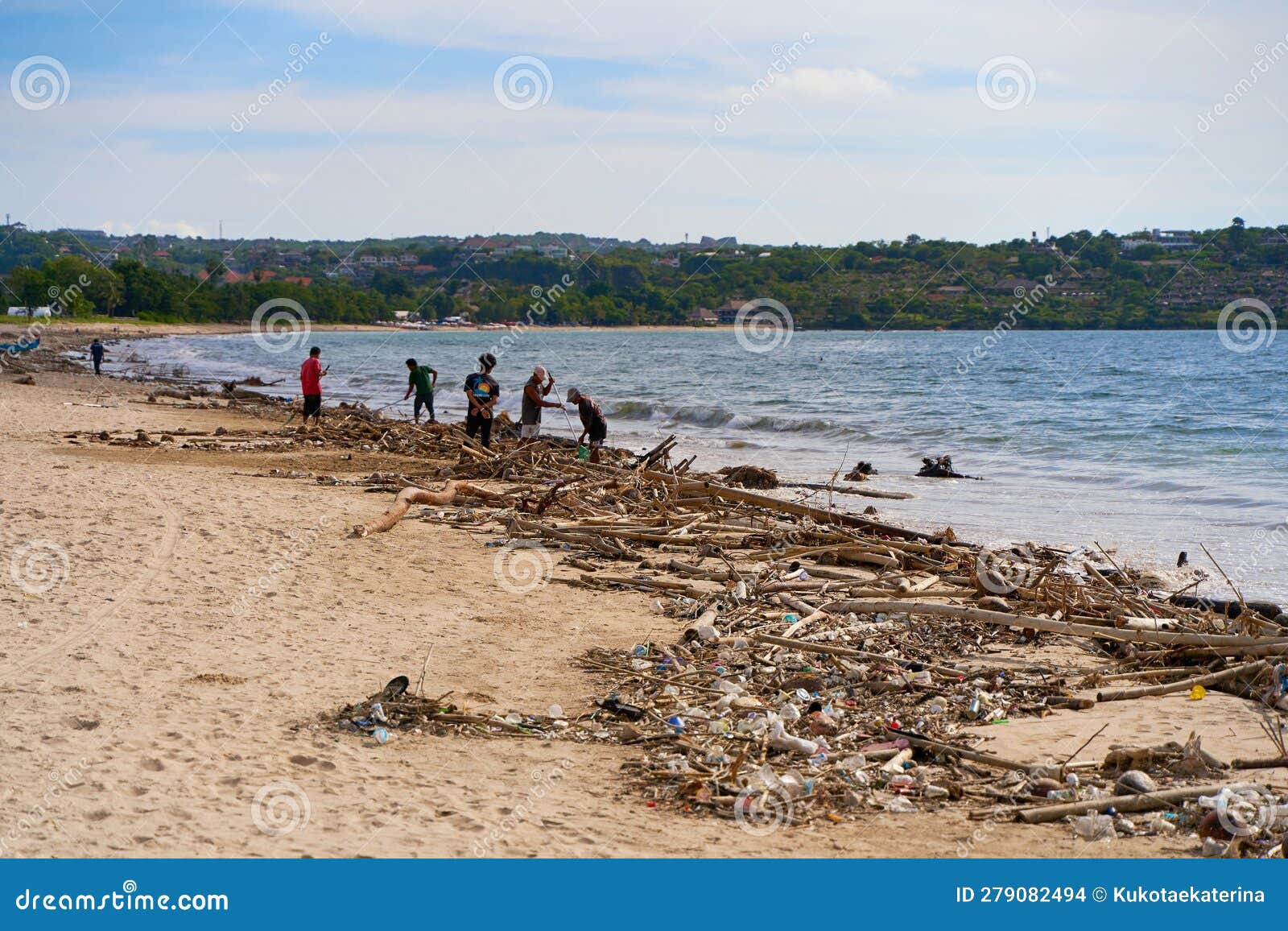 Mountains of Waste and Garbage on the Sandy Beach after the Tide ...
