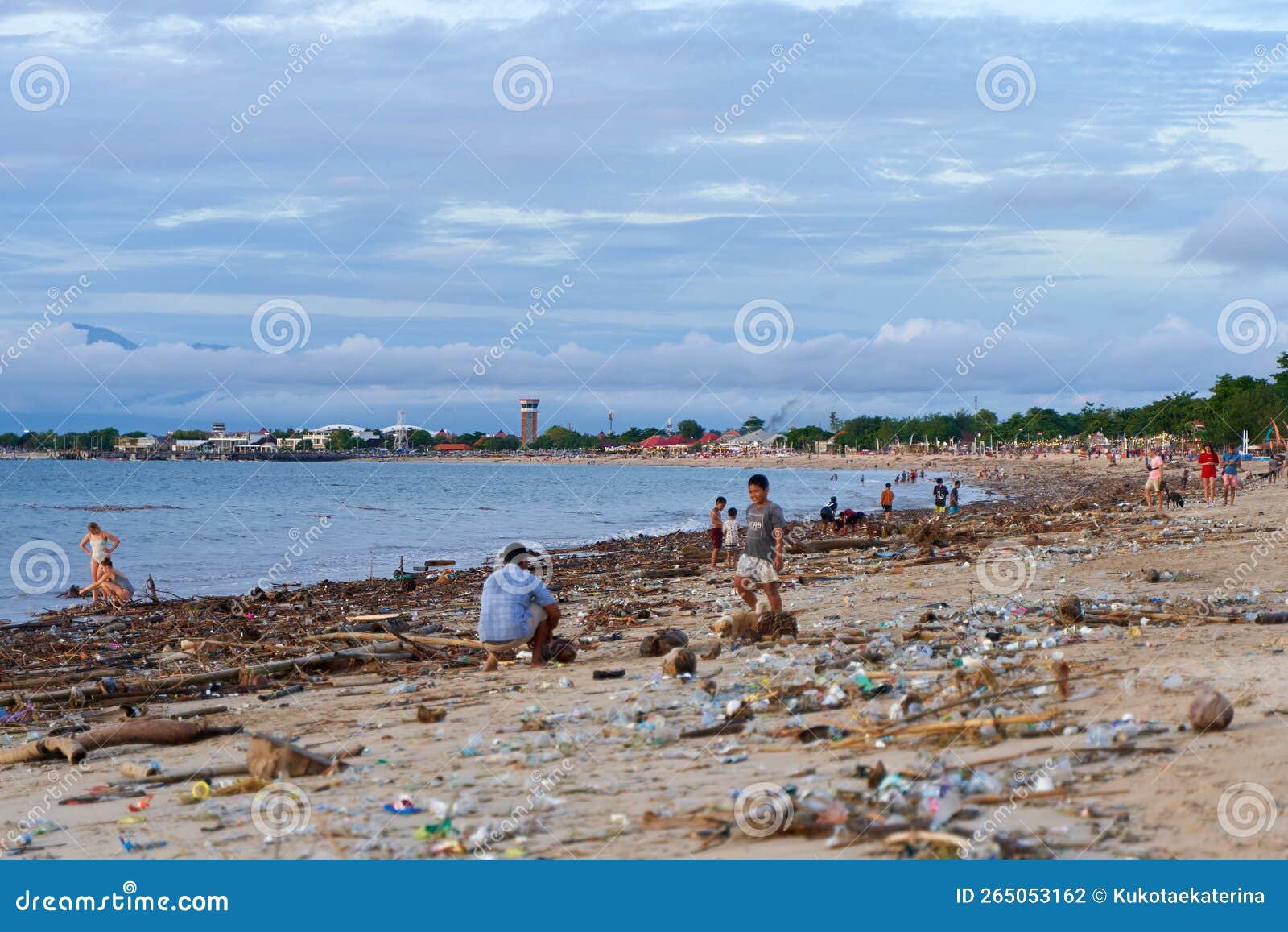 Mountains of Waste and Garbage on the Sandy Beach after the Tide ...
