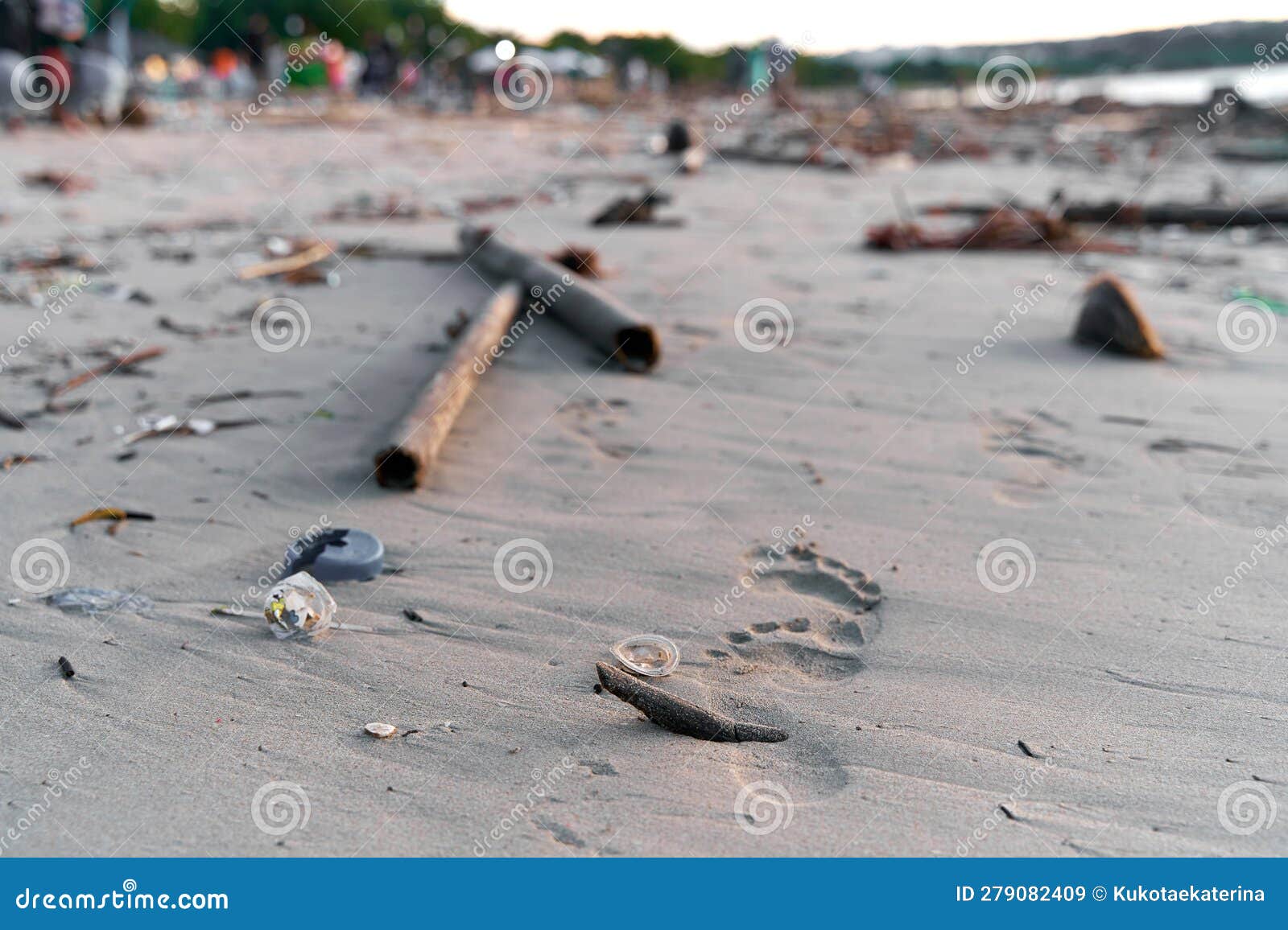 Mountains of Waste and Garbage on the Sandy Beach after the Tide ...