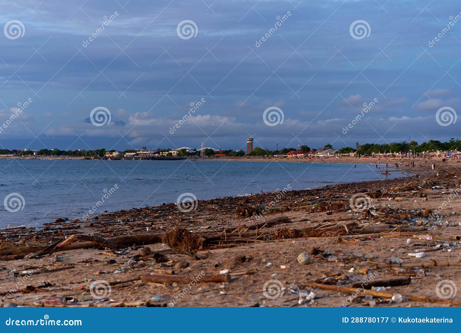 Mountains of Waste and Garbage on the Sandy Beach after the Tide ...