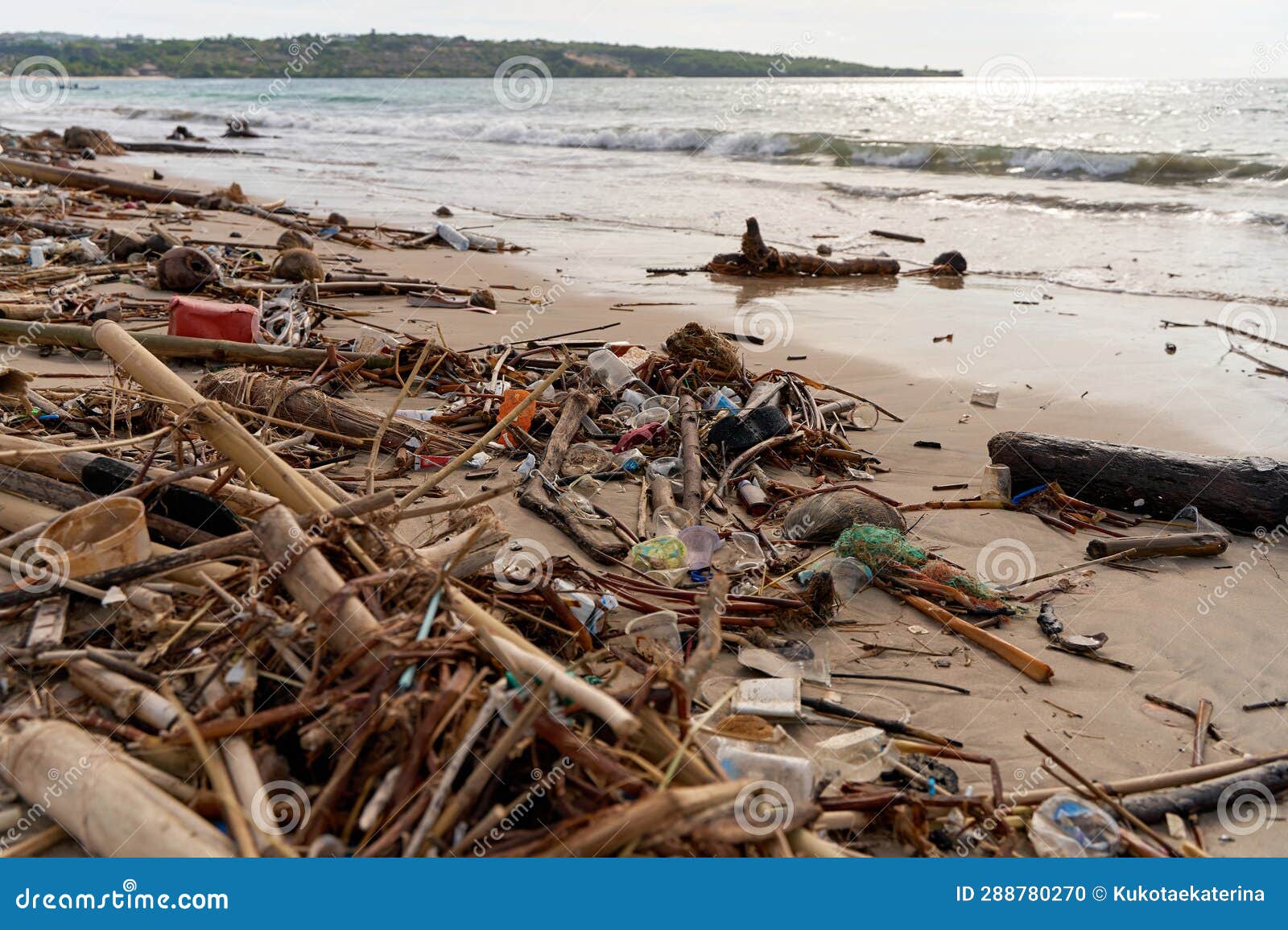 Mountains of Waste and Garbage on the Sandy Beach after the Tide ...