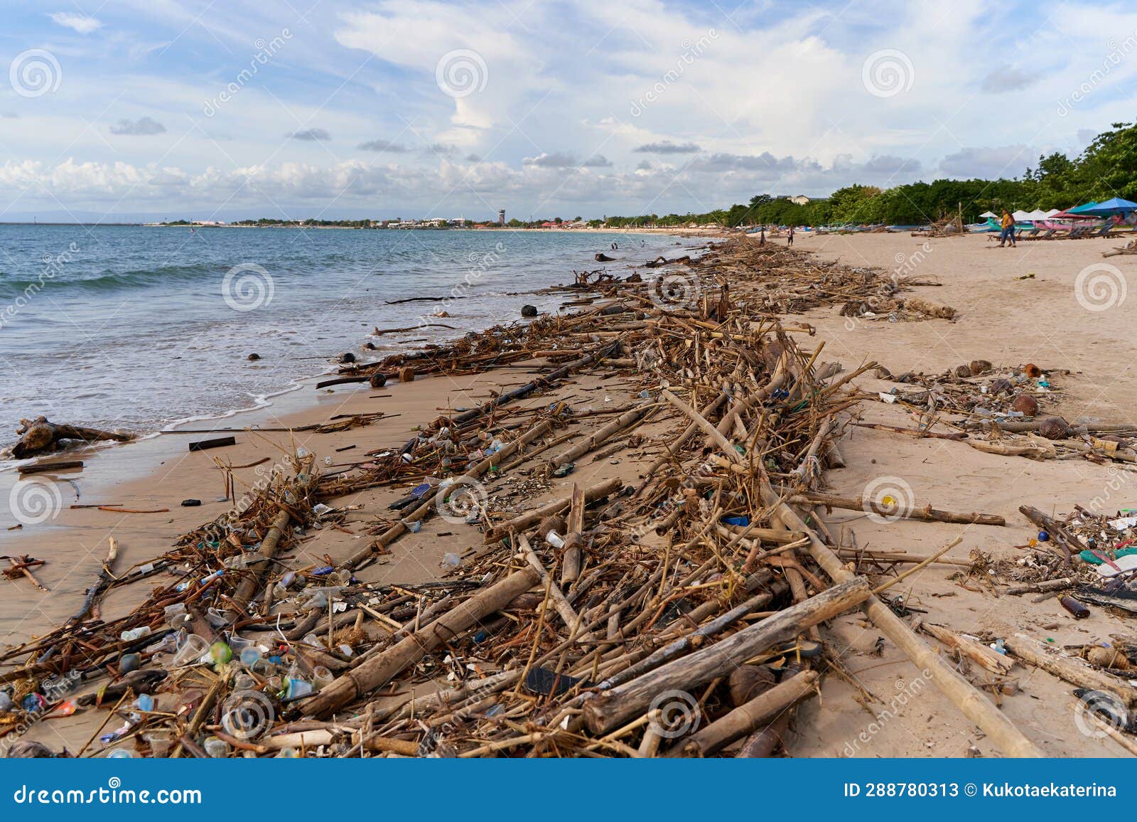 Mountains of Waste and Garbage on the Sandy Beach after the Tide ...