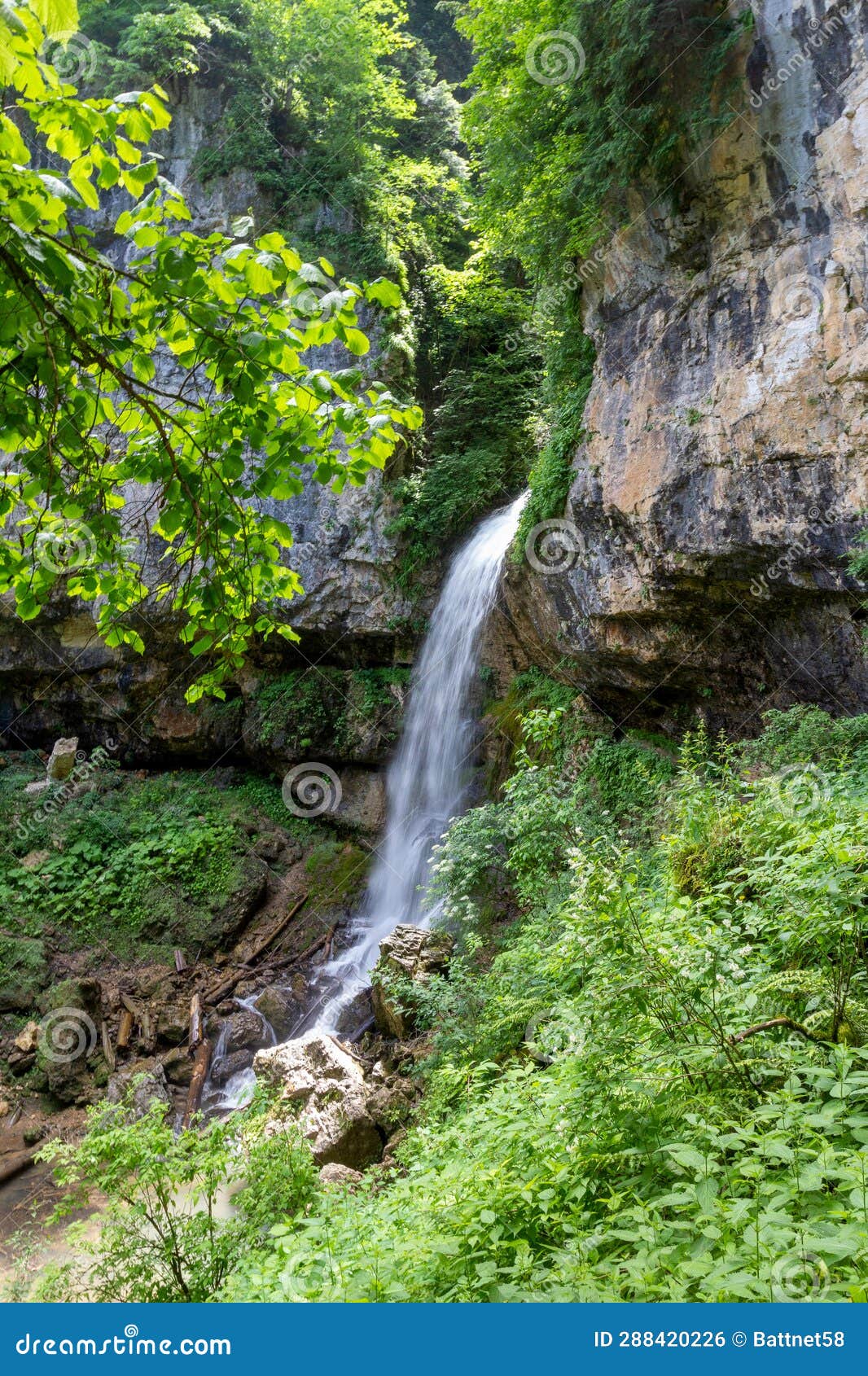 Mountains, Waterfall, the Sources of the Mountain River Walking Along ...