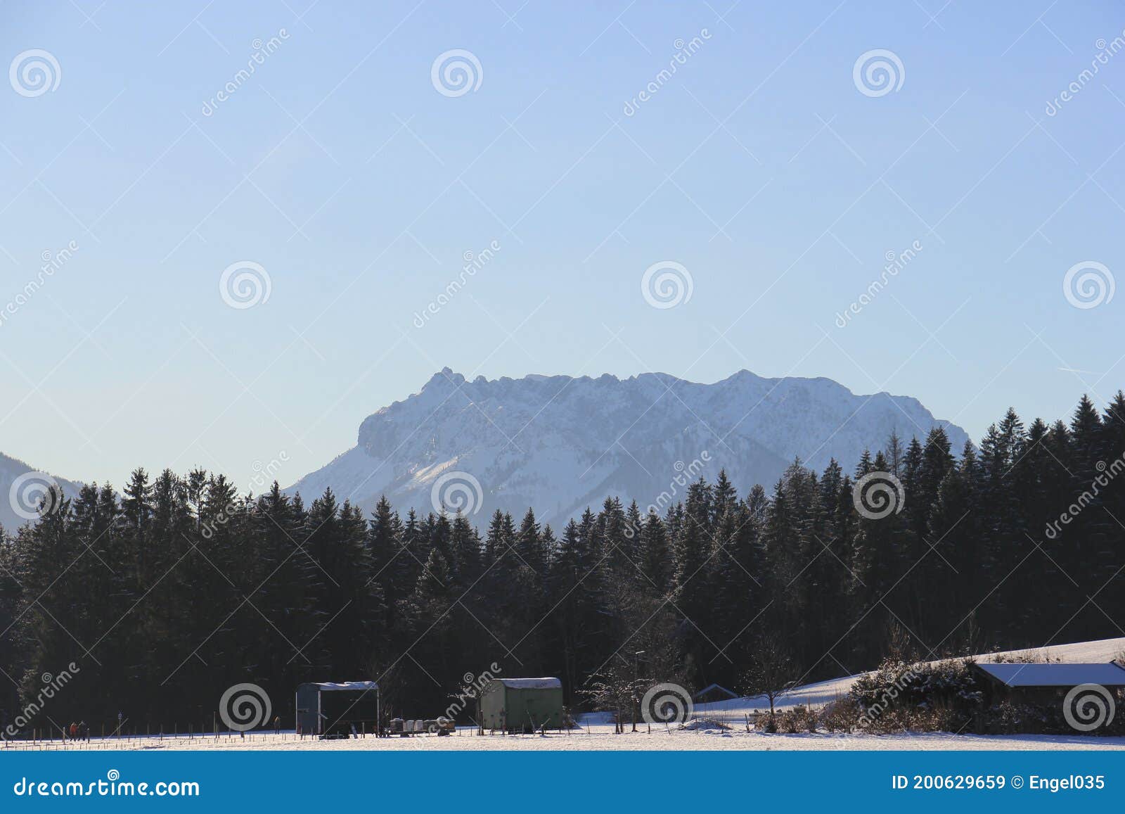Wilder Kaiser stock image. Image of silhouette, sunset - 200629659