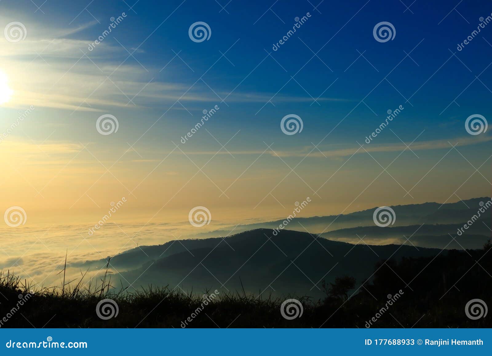 Mountains at Zaarour stock image. Image of clouds, scenic - 177688933