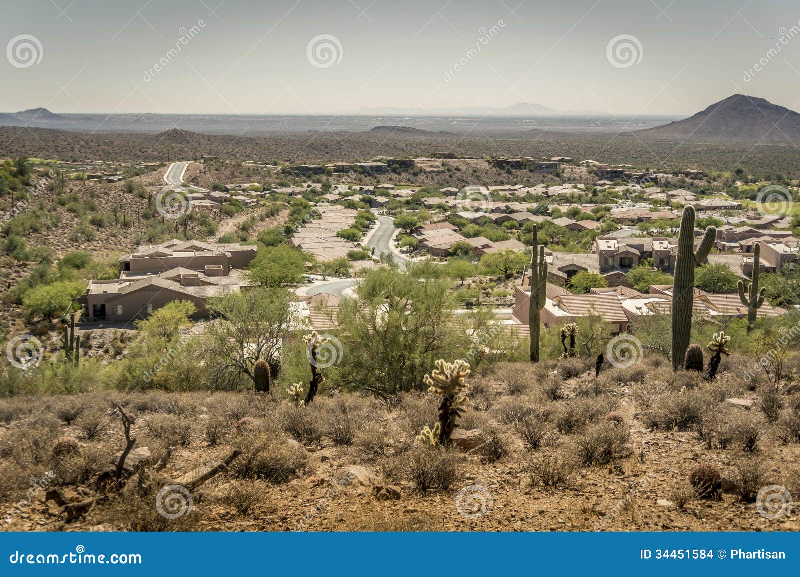 Mountainside Desert Valley Community Stock Photo - Image of relaxation ...